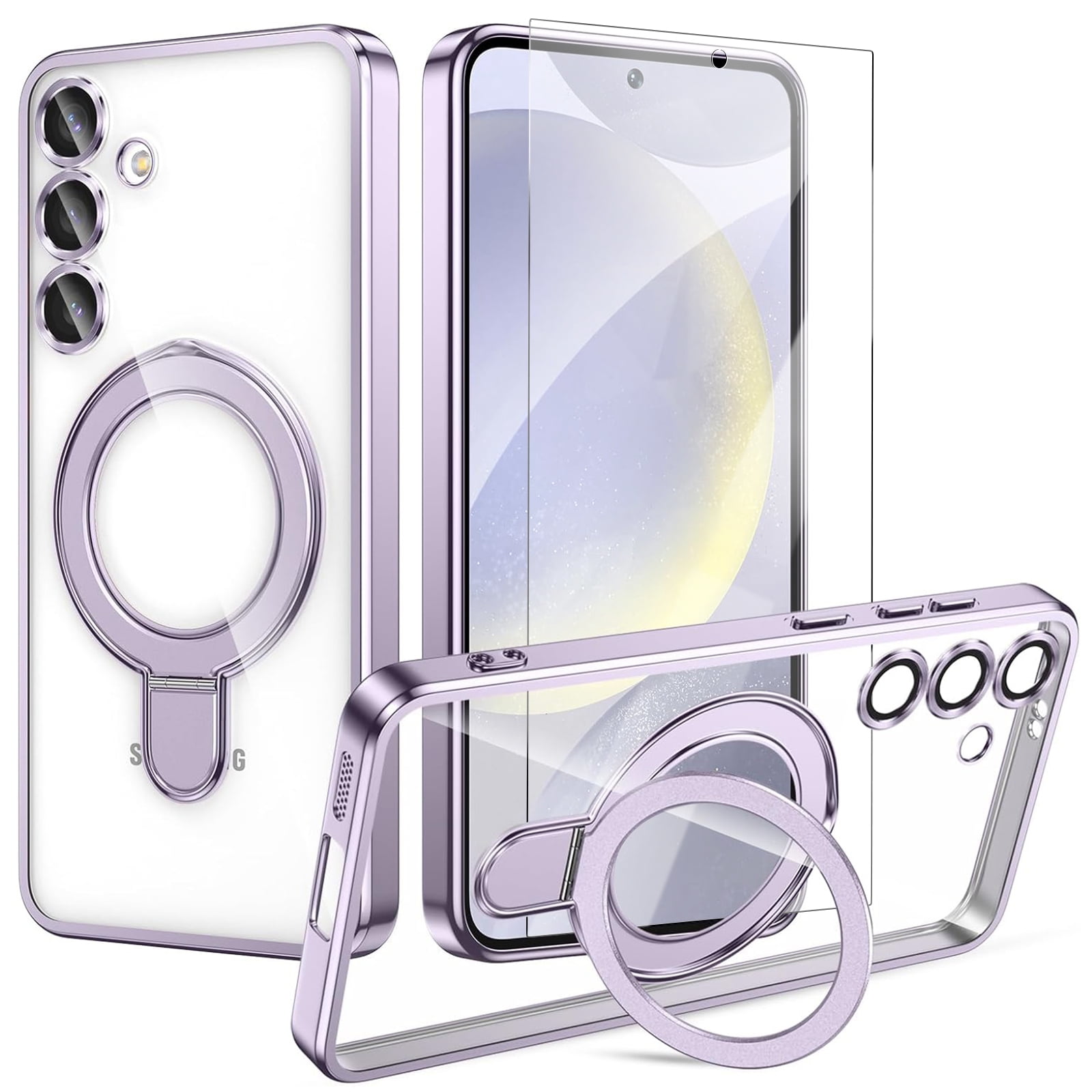 Dteck with Tempered Glass Screen Protector Magnetic Case for Samsung ...