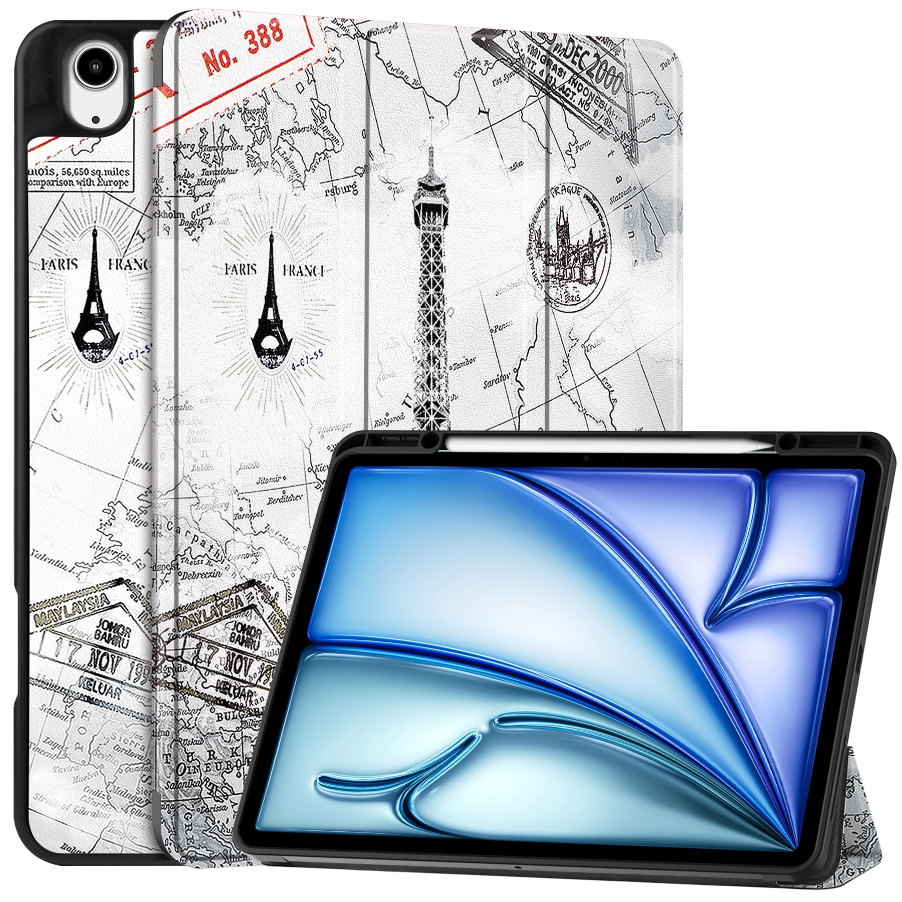 Dteck Tri-Fold Smart Tablet Case for iPad Air 13 inch 2025/2024 ...
