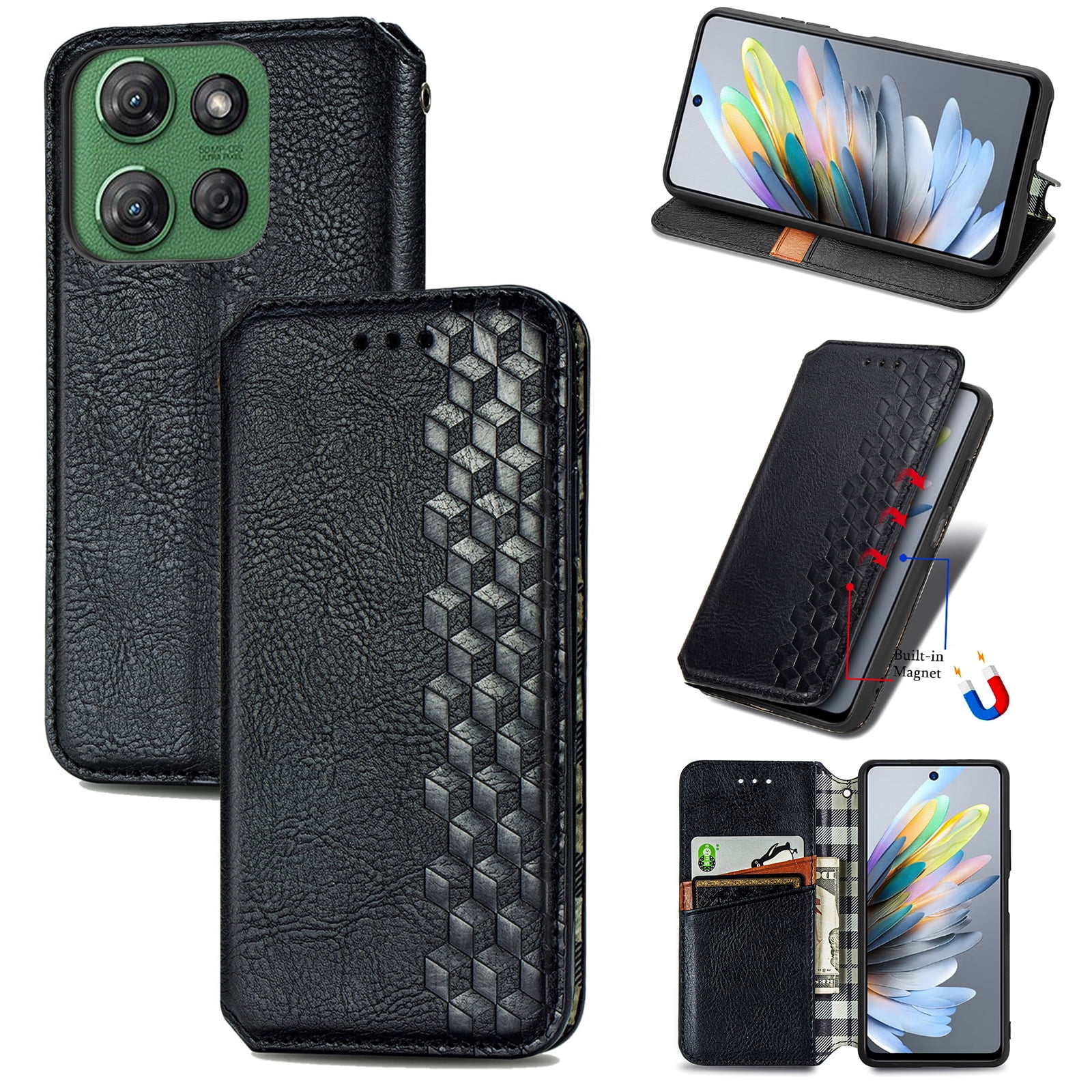 Dteck Wallet Case For Motorola Edge 2024 Released, Shockproof Premium ...