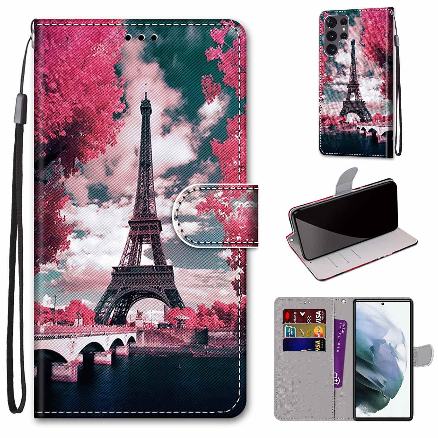 Dteck Wallet Case for Samsung Galaxy S23 Ultra, Magnetic RFID Blocking ...