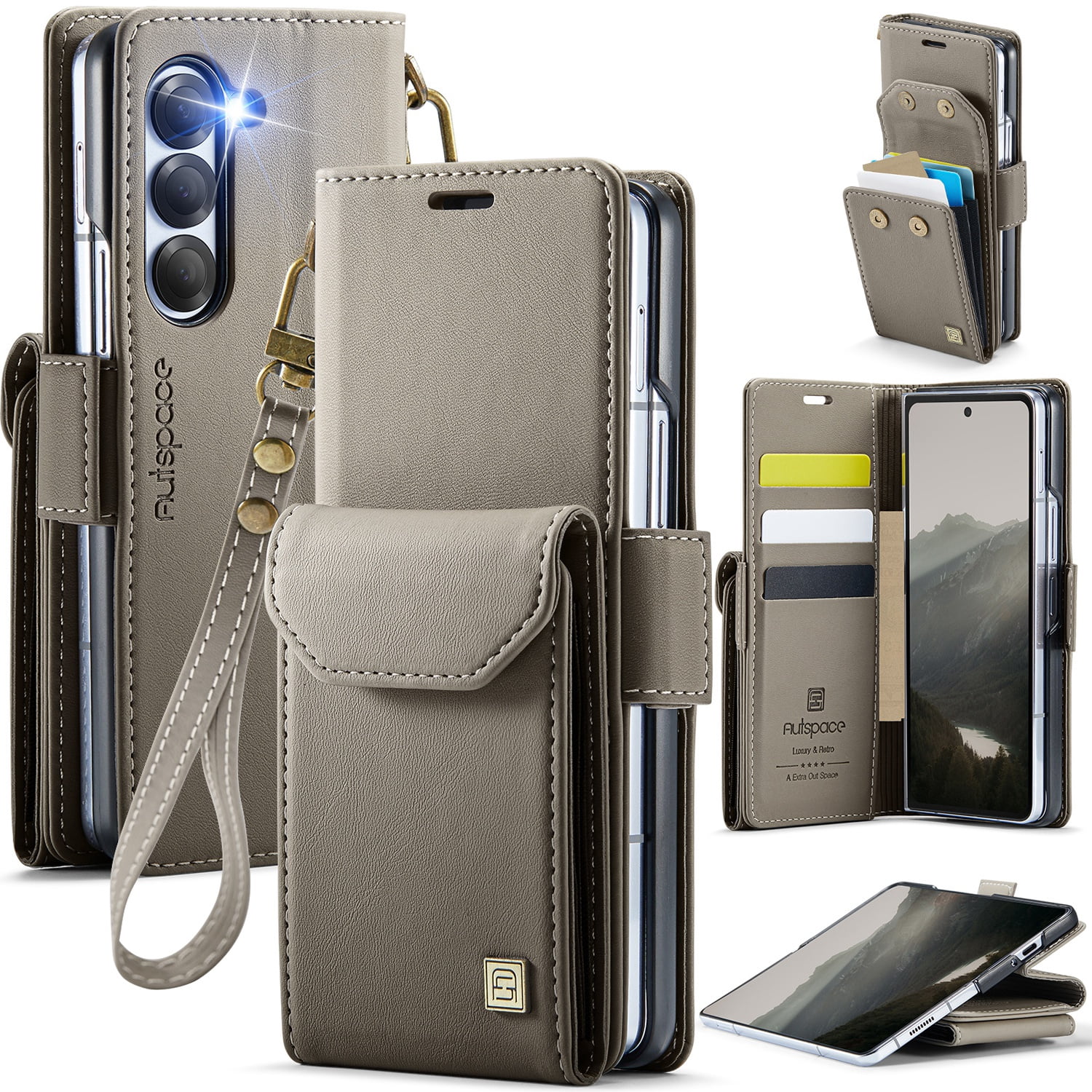 Dteck Wallet Case for Samsung Galaxy Z Fold 6,Magnetic Leather Case ...