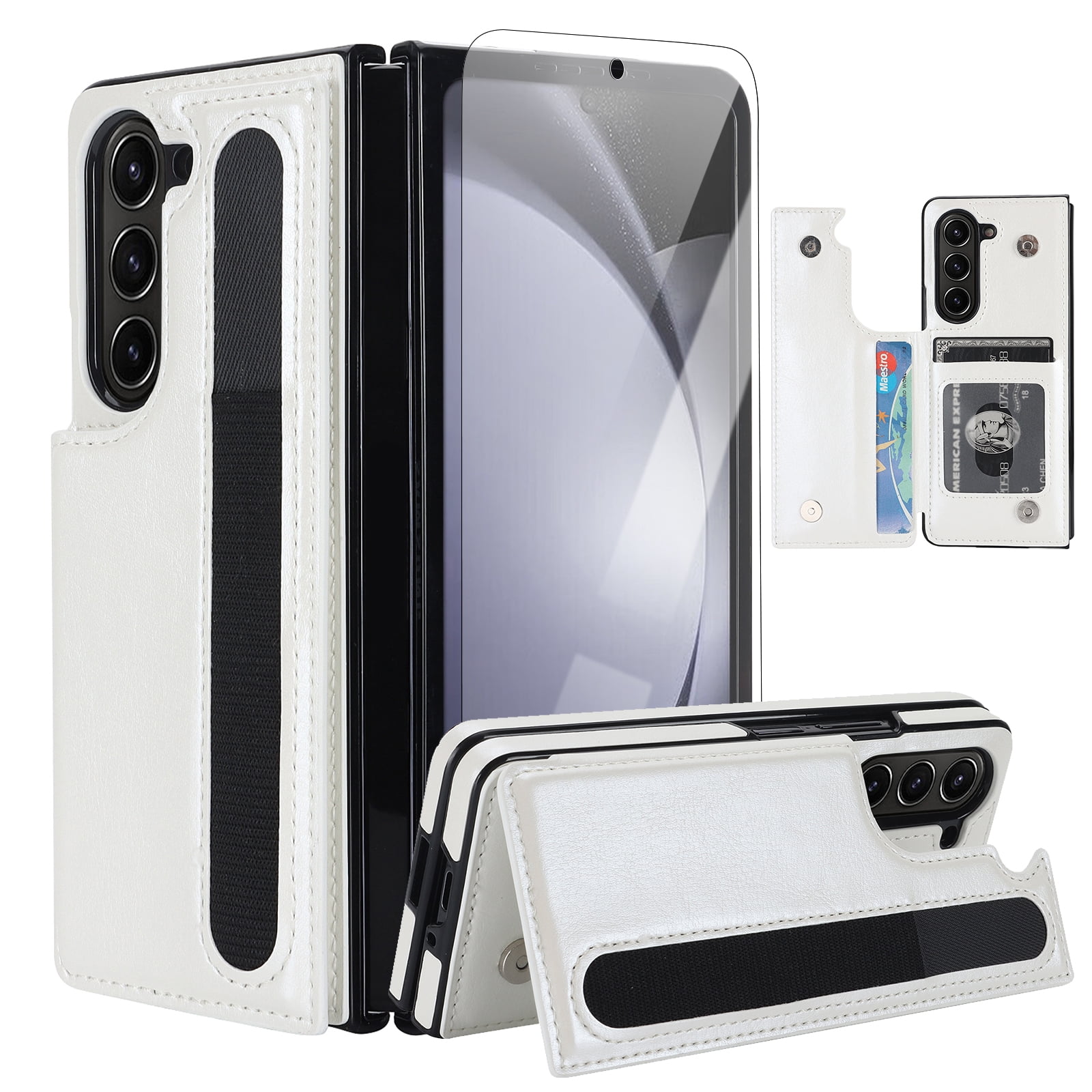 Dteck Wallet Case for Samsung Galaxy Z Fold 6 with Screen Protector ...