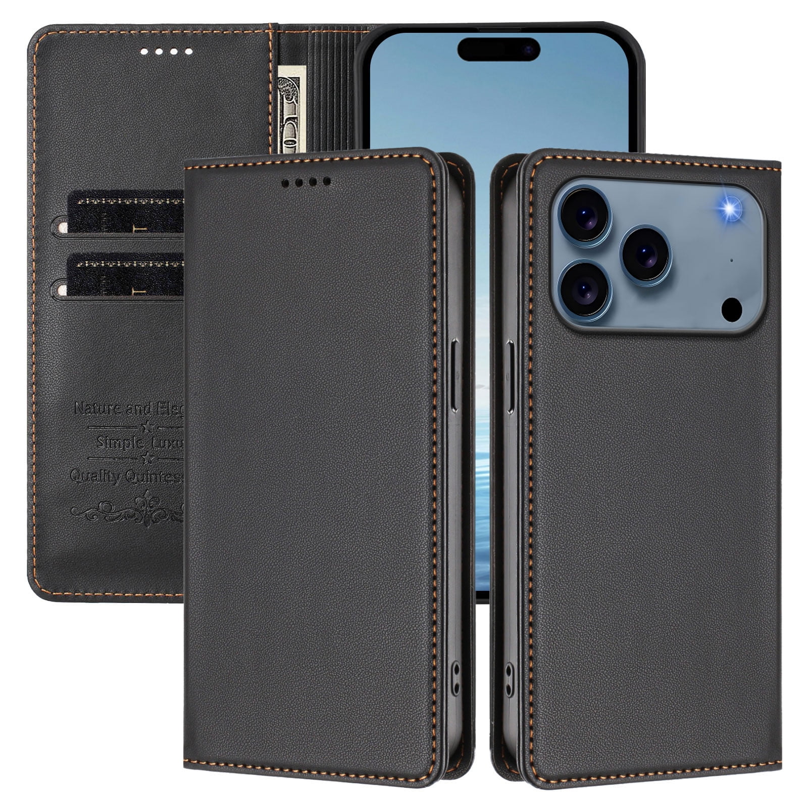 Dteck Wallet Case for iPhone 17 Pro Max, Flip Strong Magnetic Cover ...