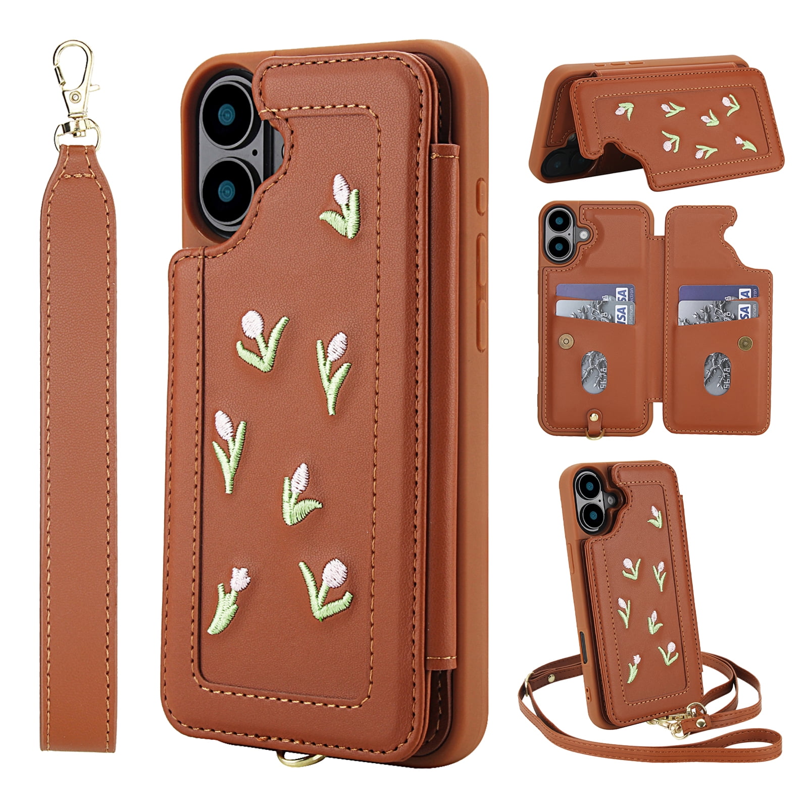 Dteck Wallet Case for iPhone 17,Magnetic Leather Card Slots Wallet Case ...