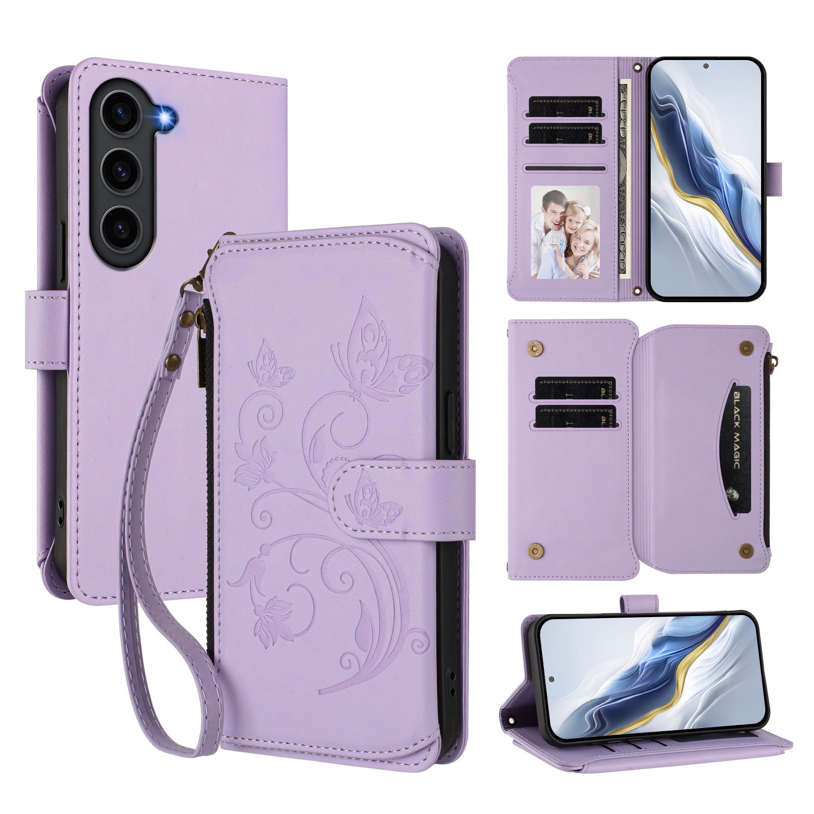 Dteck Wallet Crossbody Strap Case for Samsung Galaxy S22 Plus,Magnetic ...