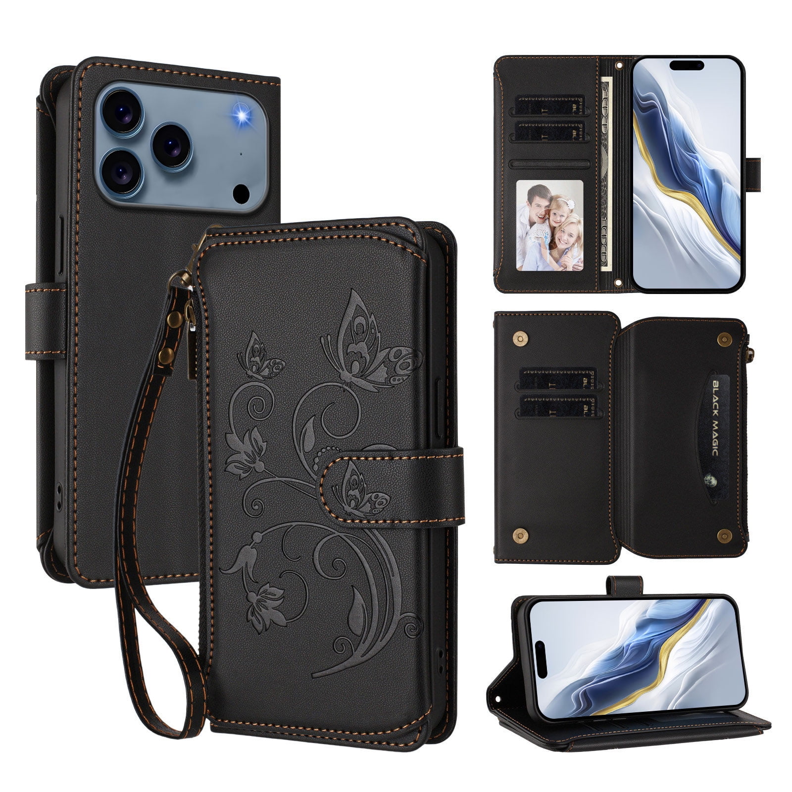 Dteck Wallet Crossbody Strap Case for iPhone 17 Pro Max,Magnetic ...