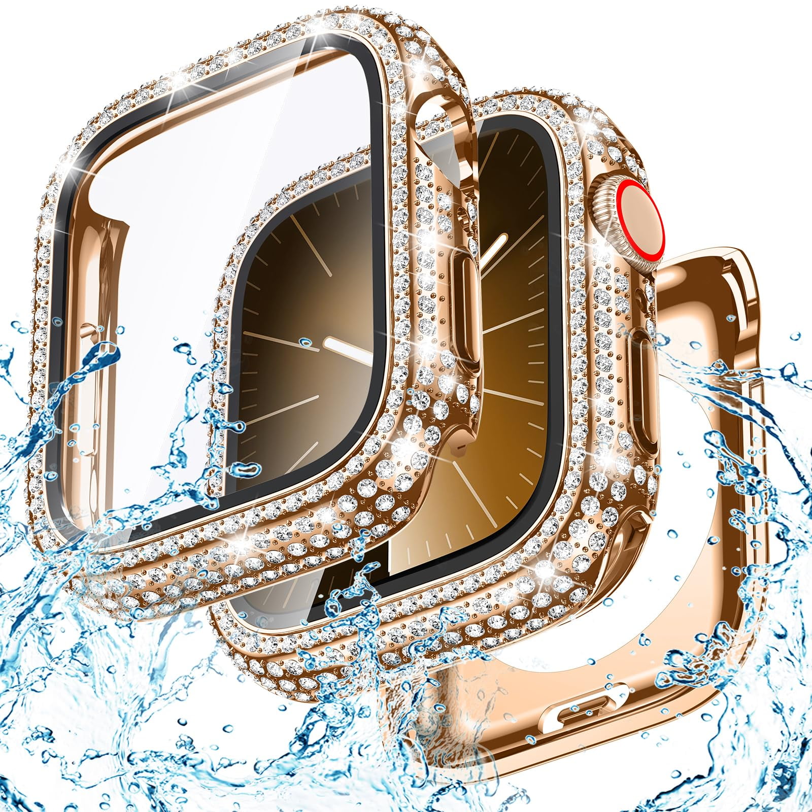 Dteck Waterproof Bling Diamond Case for Apple Watch Ultra 49mm with ...