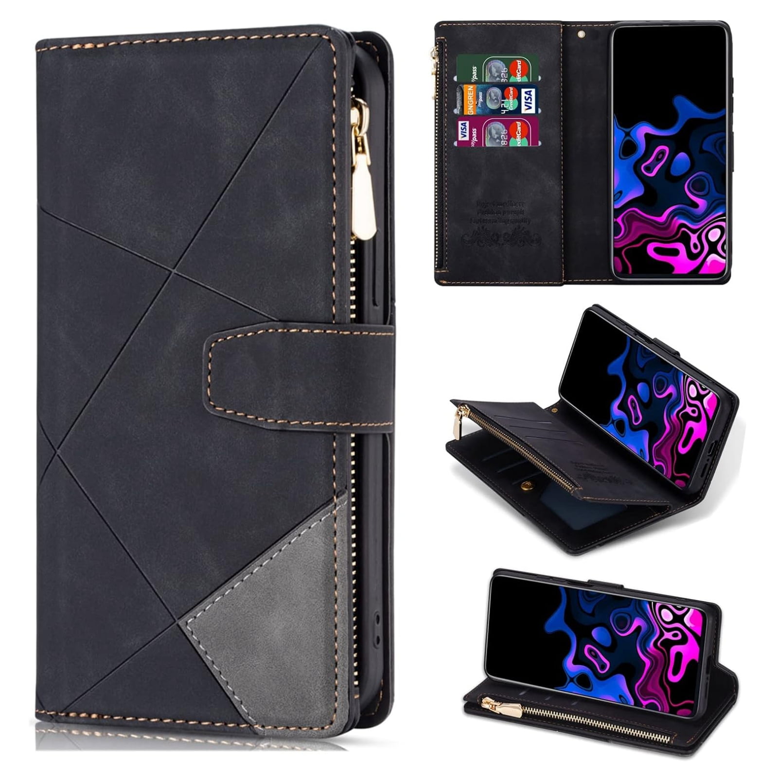 Dteck Zipper Wallet Case for Samsung Galaxy A05,Magnetic PU Leather ...