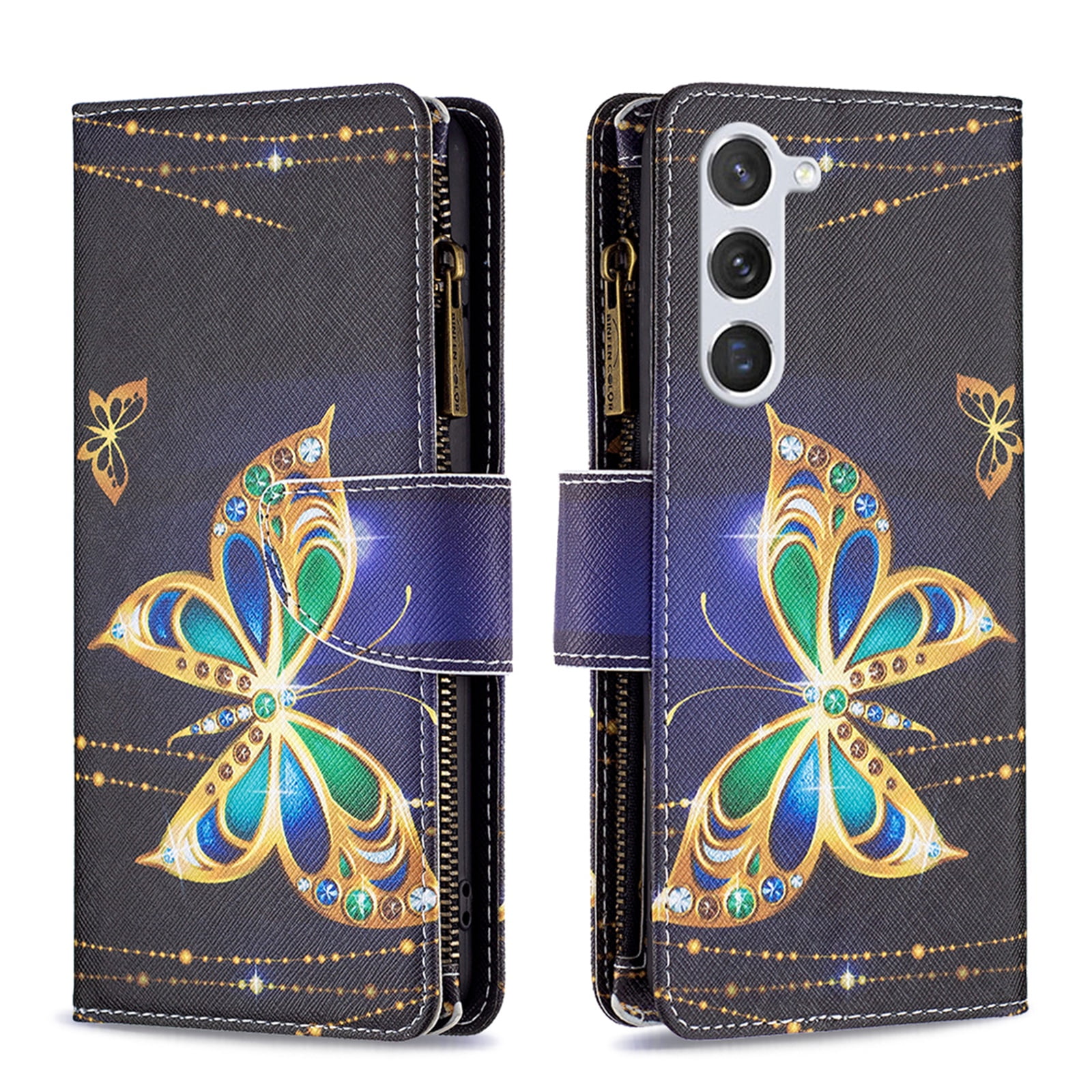 Dteck Zipper Wallet Case for Samsung Galaxy S24,Magnetic Leather ...
