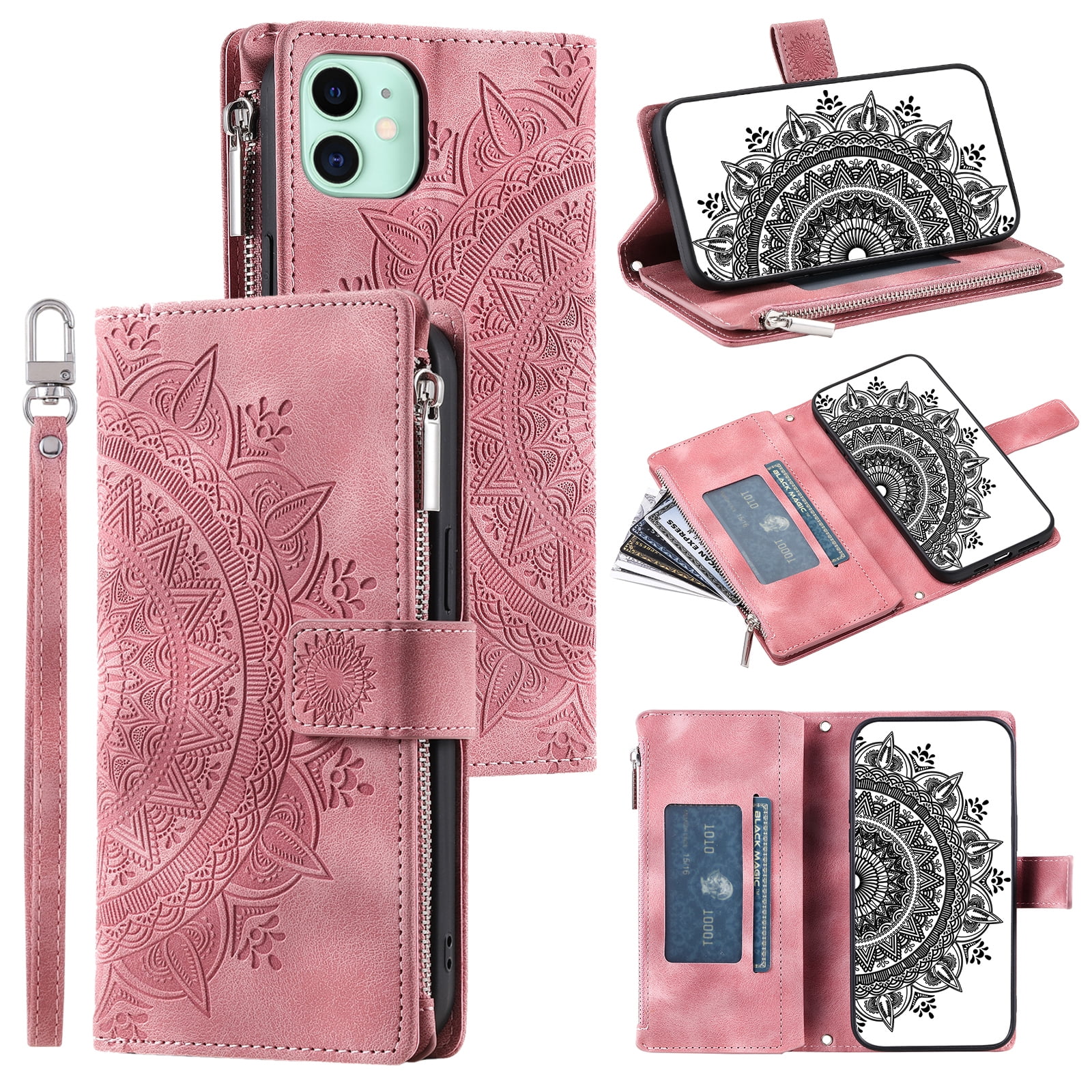 Dteck Zipper Wallet Case for iPhone 16e,Magnetic Durable PU Leather ...