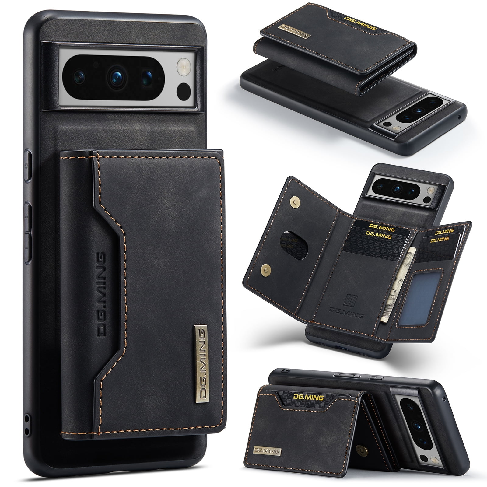 Dteck for Google Pixel 6A Magnetic Case, Retro PU Leather Wallet Case ...