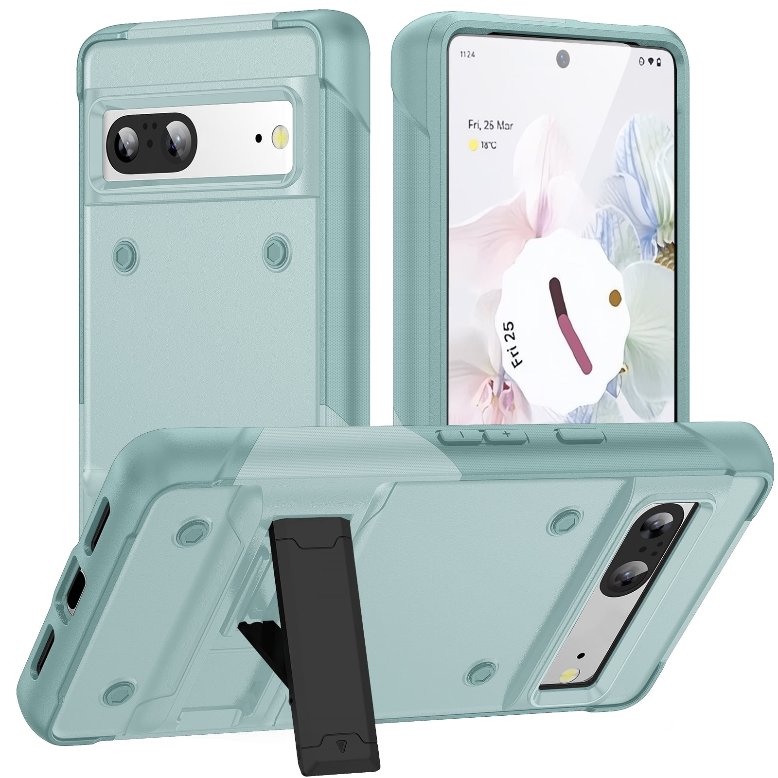 Dteck for Google Pixel 7 Case with Kickstand, Hybrid Shockproof Bumper ...