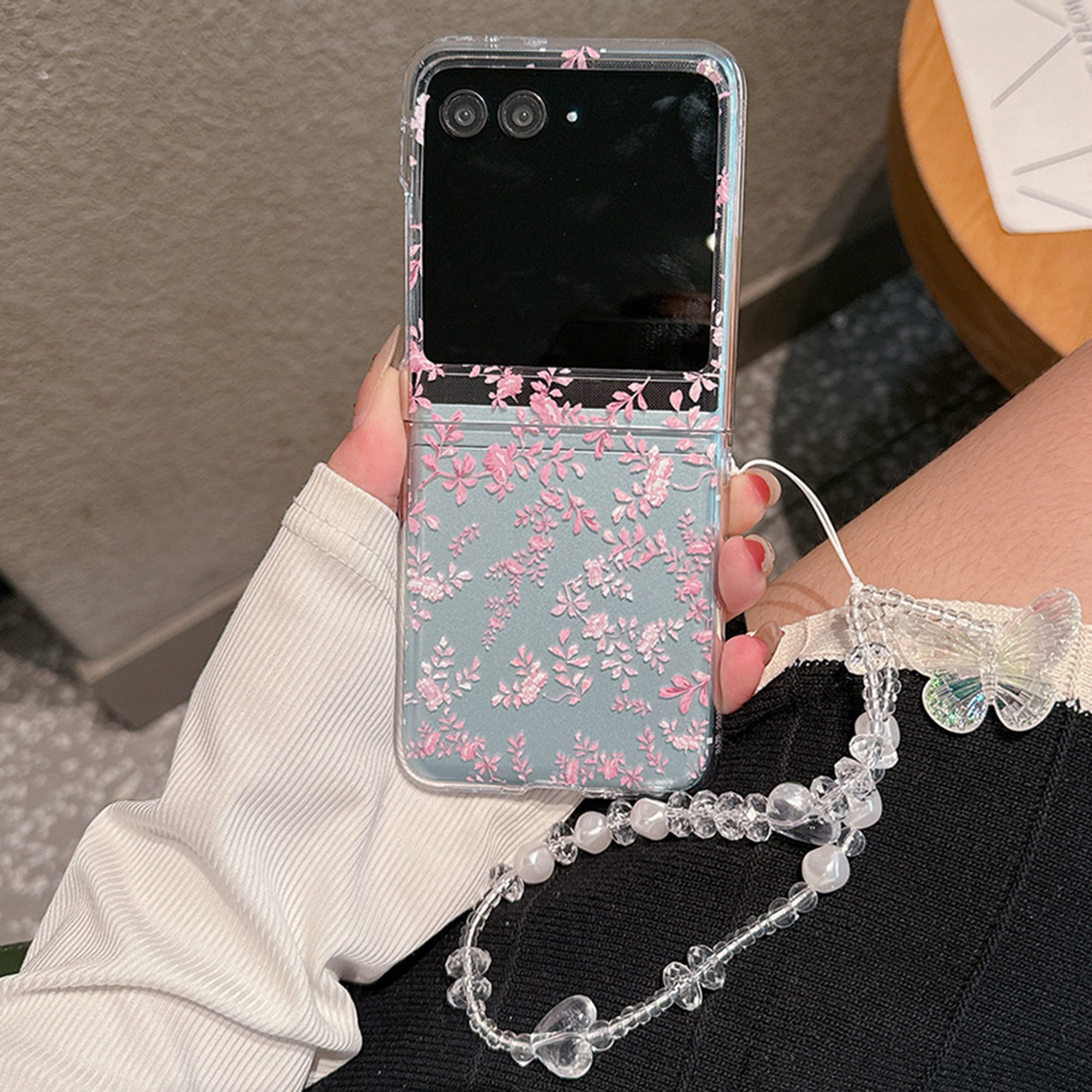 Dteck for Motorola Razr 2025 Case with Strap Bracelet Chain ...