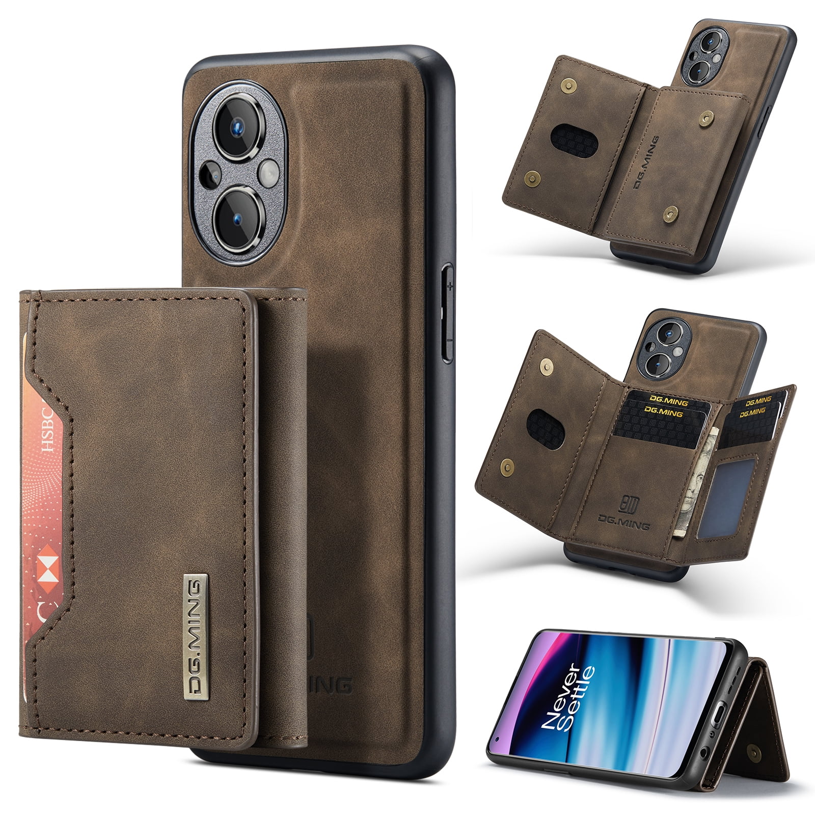 Dteck for OnePlus 9 Pro (2021) Magnetic Case, Retro PU Leather Wallet ...
