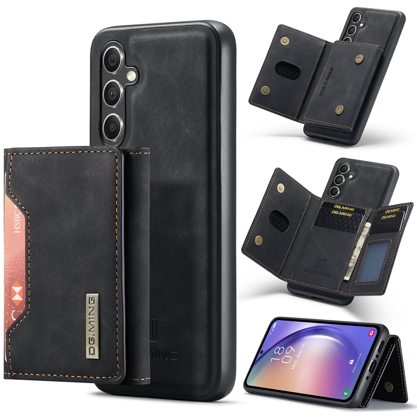 Dteck for Samsung Galaxy A52 5G Magnetic Case, Retro PU Leather Wallet ...