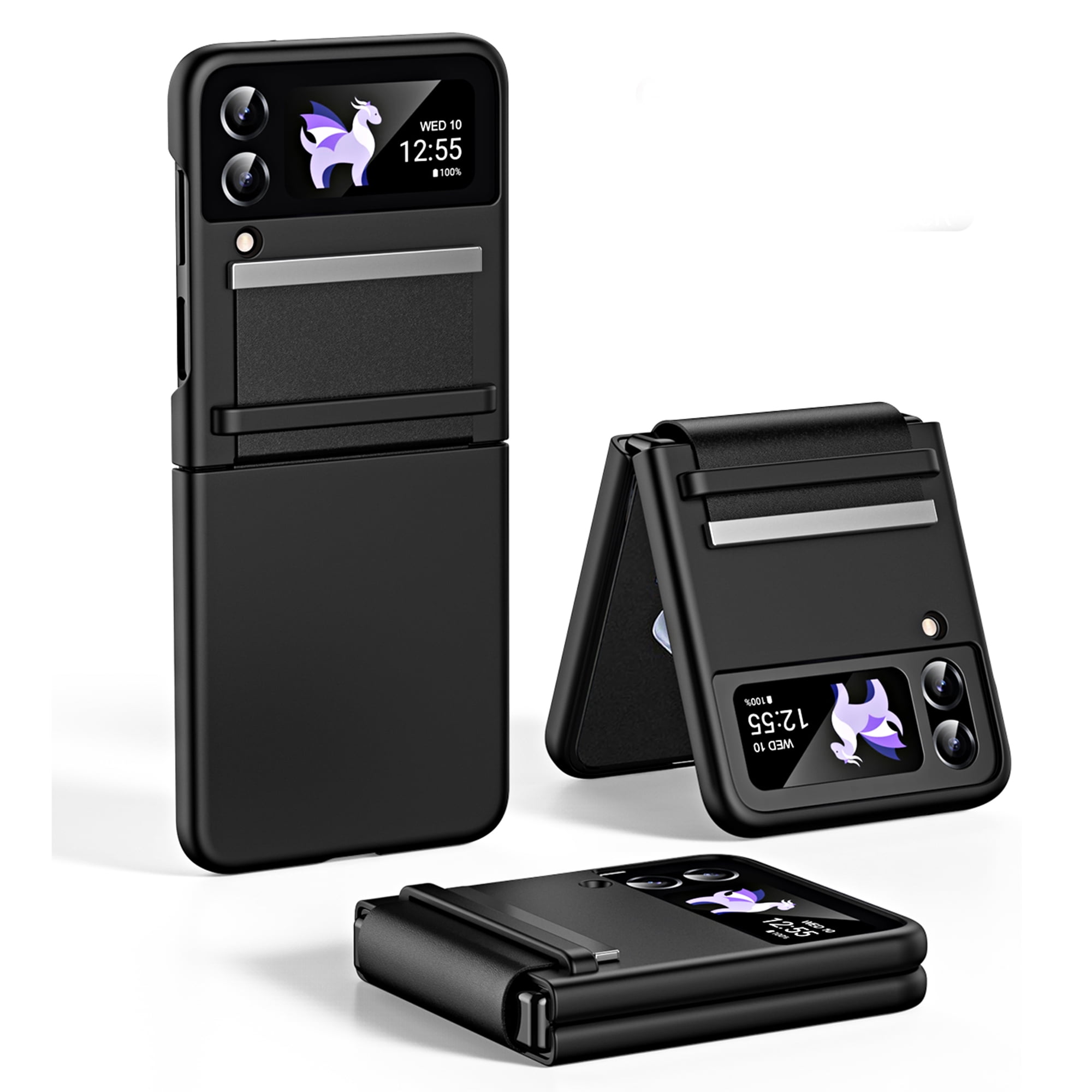 Dteck for Samsung Galaxy Z Flip 3 Case with Leather Hinge Protection ...