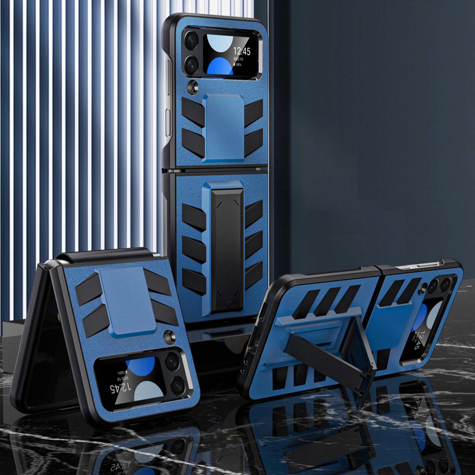Dteck for Samsung Galaxy Z Flip 4 Case with Kickstand, Hinge Protection ...