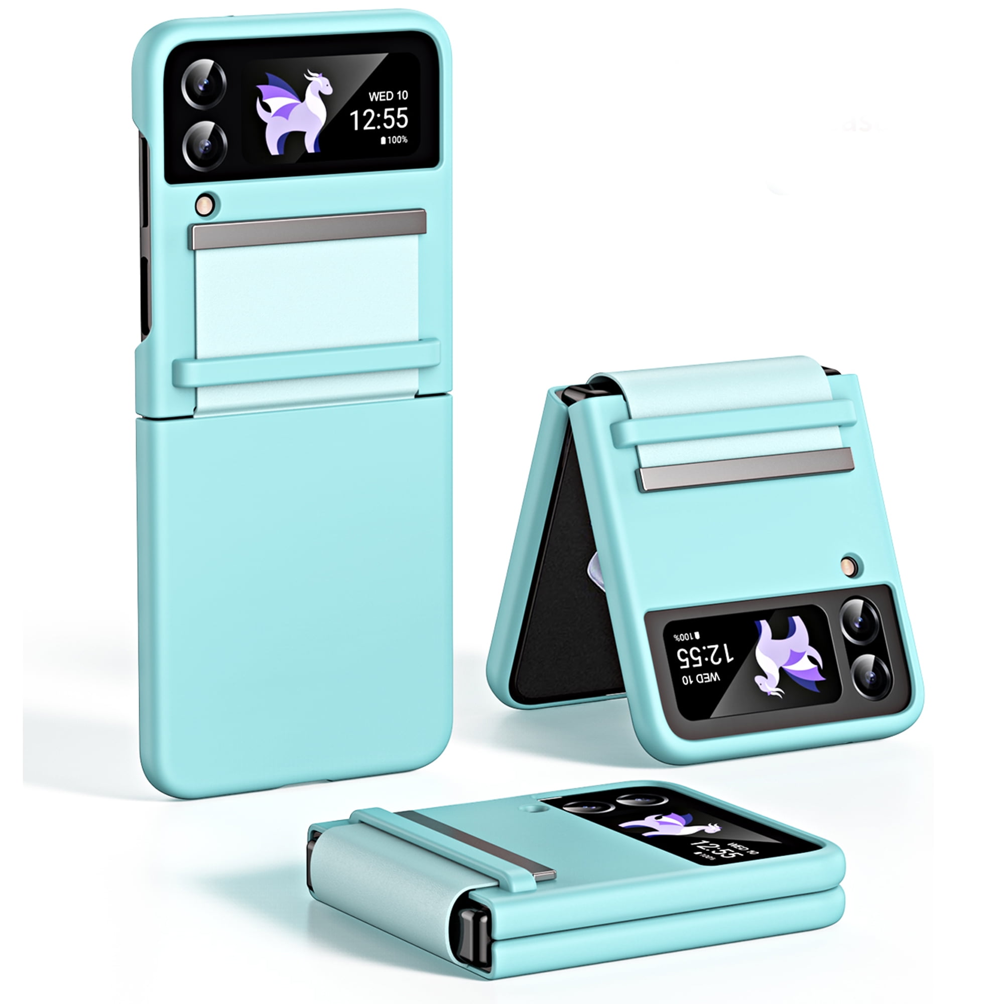 Dteck for Samsung Galaxy Z Flip 4 Case with Leather Hinge Protection ...