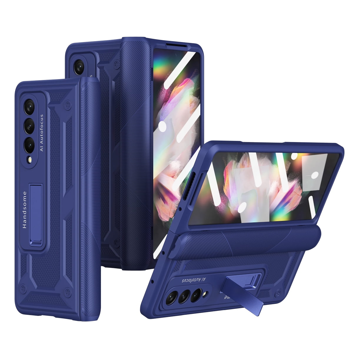 Dteck for Samsung Galaxy Z Fold 3 Stand Case, Built-in Kickstand ...