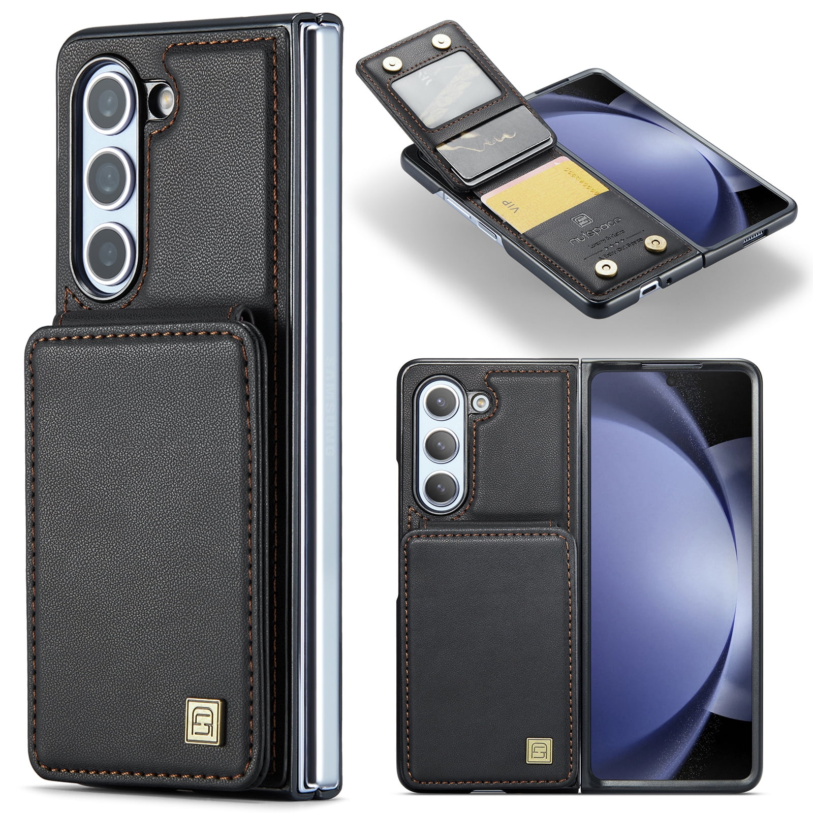 Dteck for Samsung Galaxy Z Fold 7 Case Wallet with Card Holder, RFID ...
