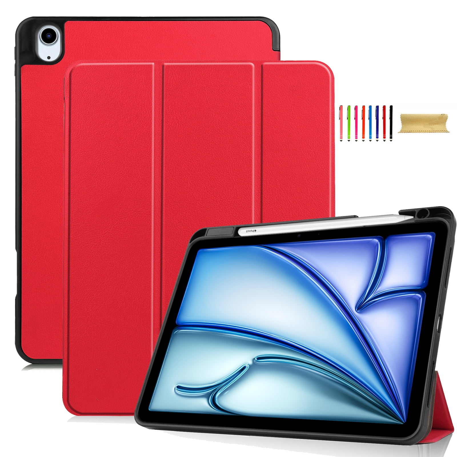 Dteck for iPad Air 11 Inch 2024 Case with Pencil Holder, Slim Trifold ...