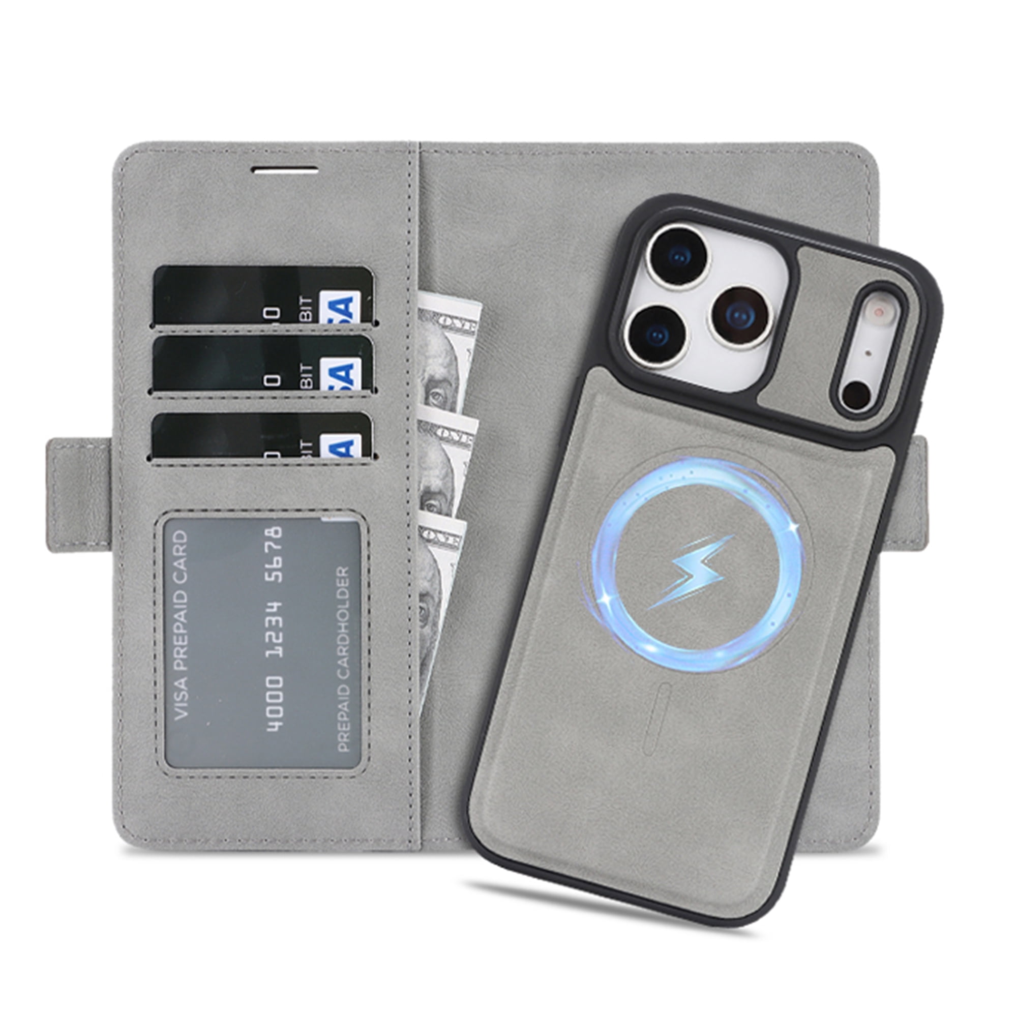 Dteck for iPhone 16 Detachable Wallet Case with Card Holder, 2 in 1 PU ...