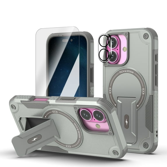 Dteck for iPhone 17 Case with Screen Protector & Camera Lens Cover ...