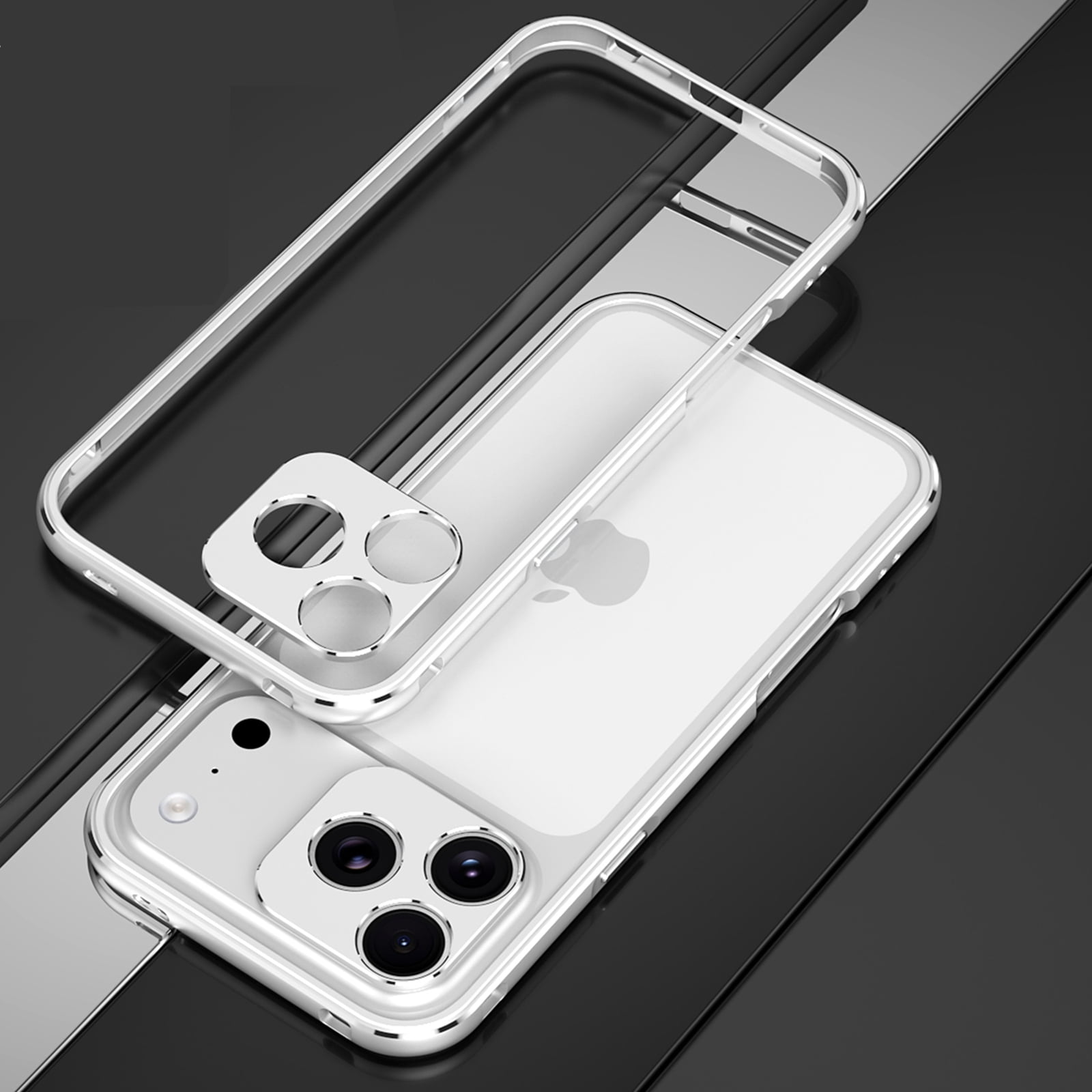 Dteck for iPhone 17 Pro Case (No Back), Ultra Slim Aluminum Metal ...