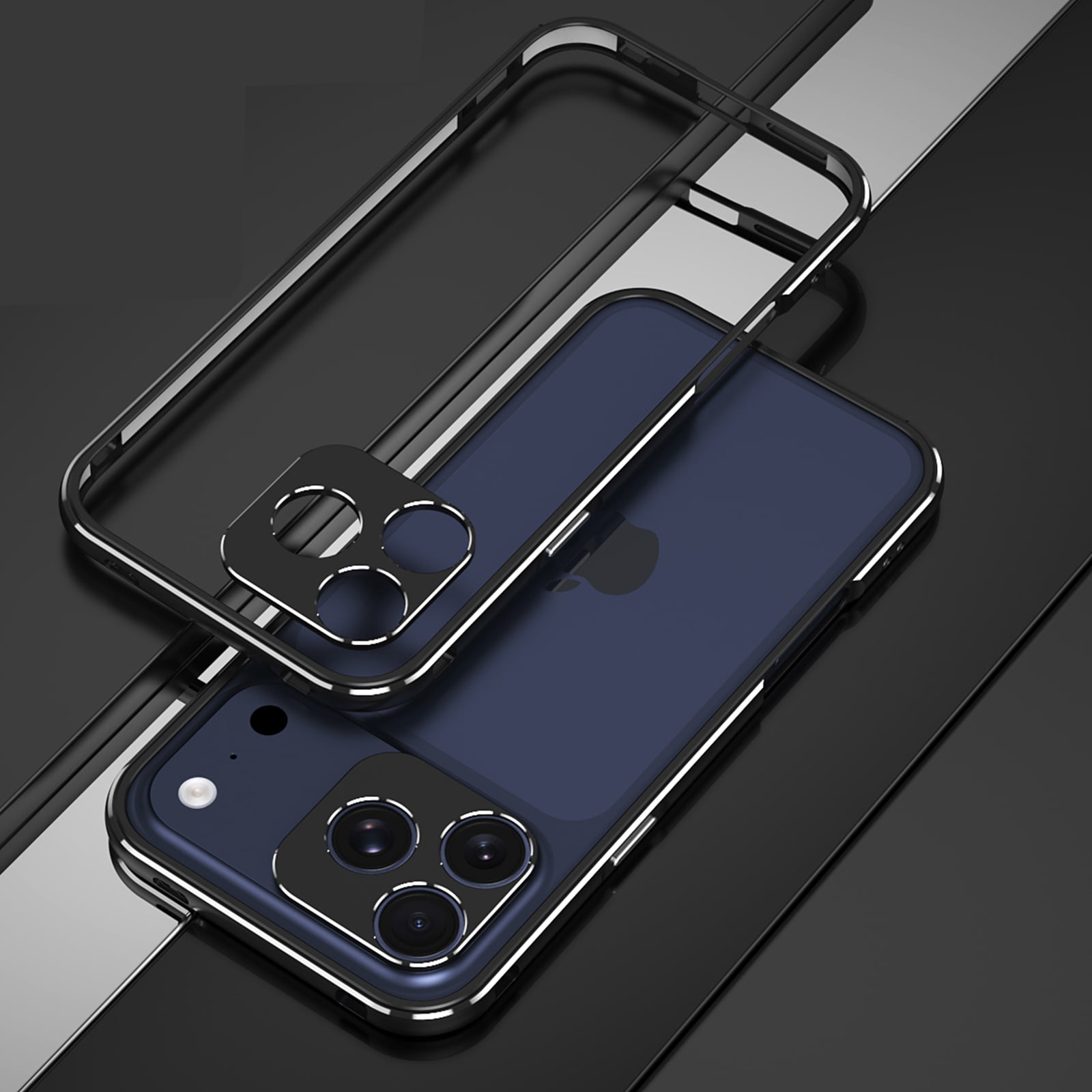 Dteck for iPhone 17 Pro Max Case (No Back), Ultra Slim Aluminum Metal ...