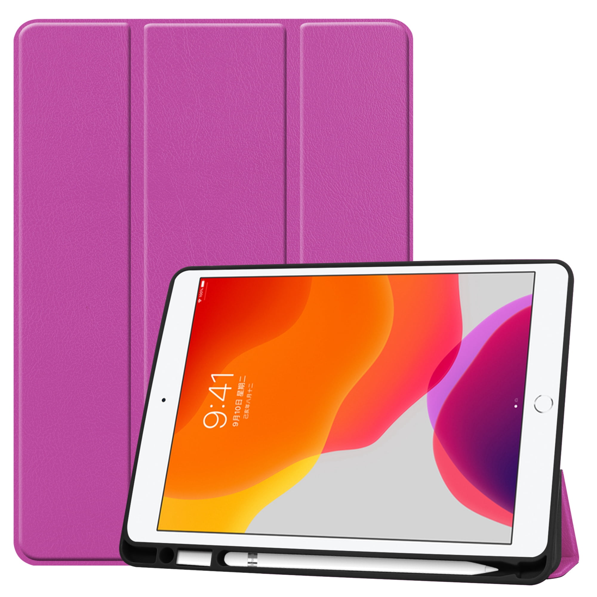 Dteck iPad 10.2 Case with Pencil Holder, iPad 7th Gen Case, Slim Fit PU ...