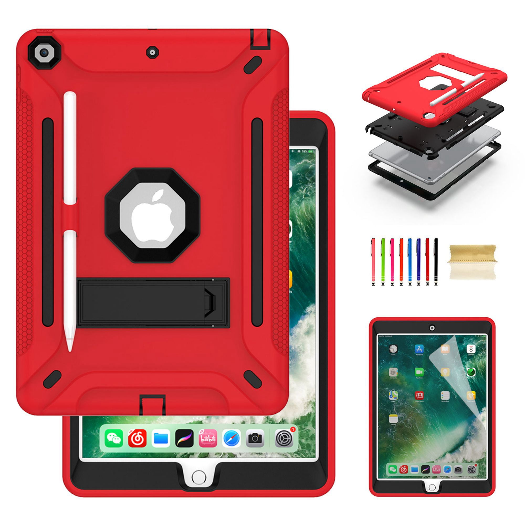 Dteck iPad 10.2 Case with Screen Protector, iPad 8th Generation Case ...