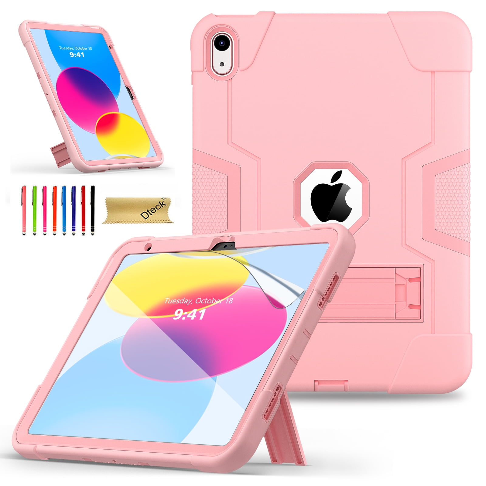 Dteck iPad 10th Gen (2022) 10.9in Rugged Case with HD Protector, Heavy ...