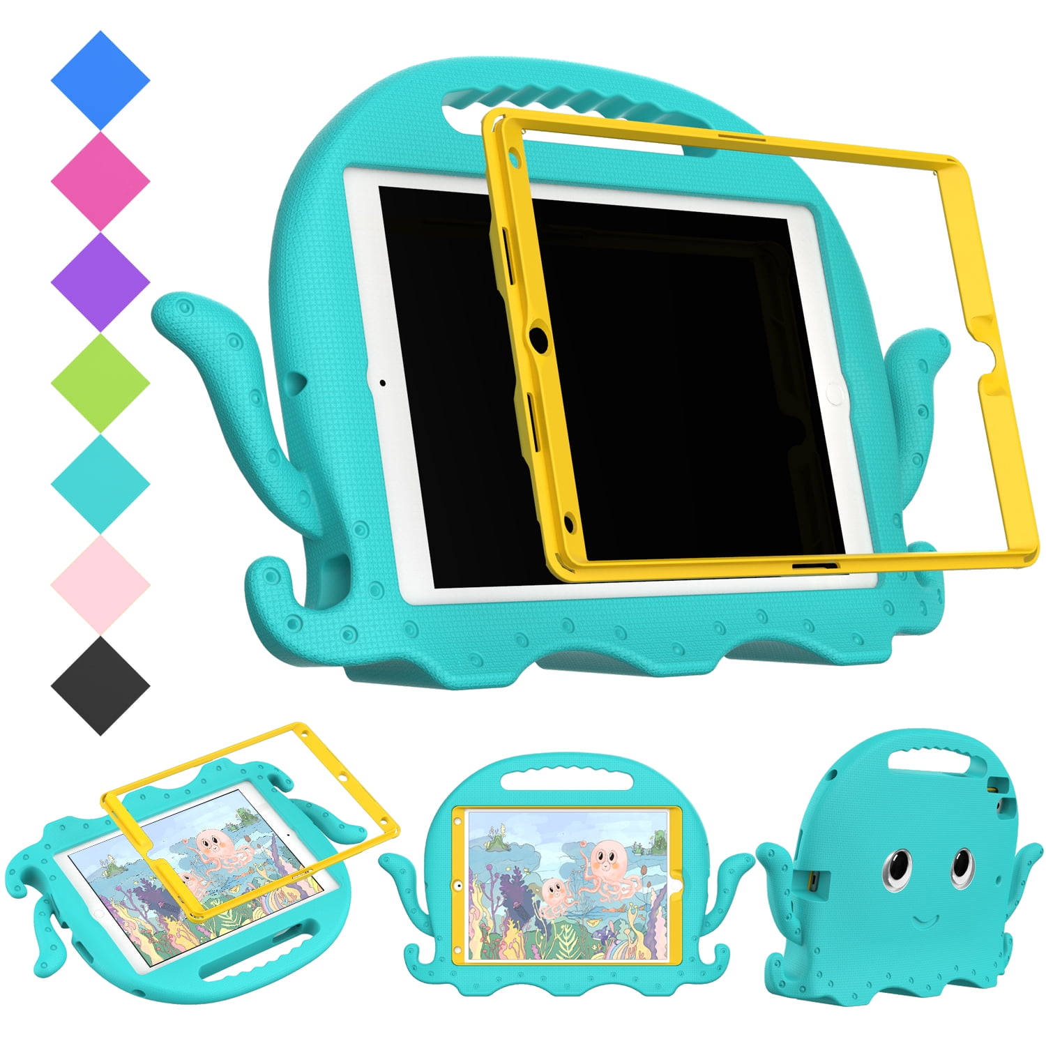 Dteck iPad 9th 8th 7th Case Kids Girls Boys, Cute Cartoon Shockproof ...