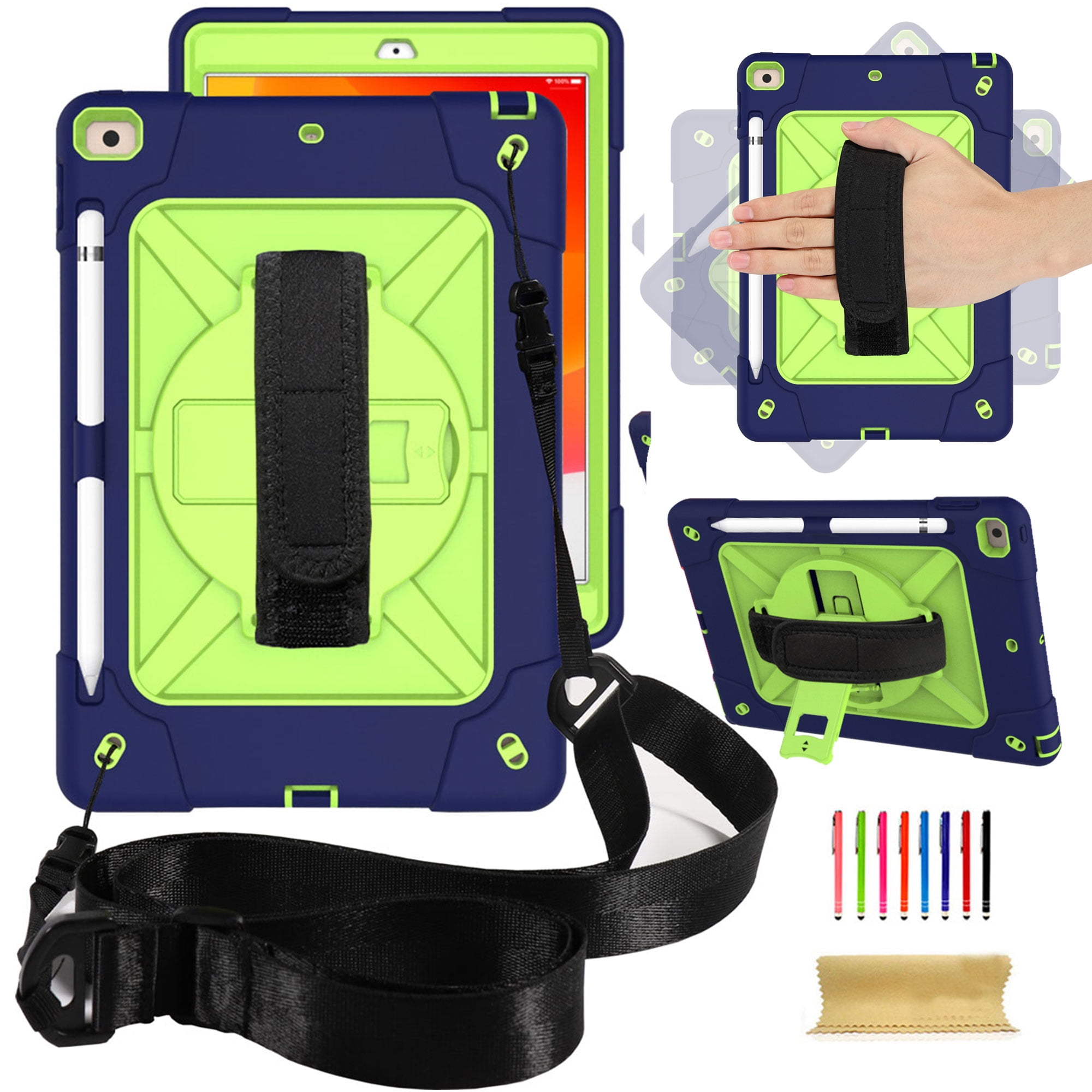 Dteck iPad 9th/ 8th/ 7th Generation Case with Pencil Holder Kickstand ...