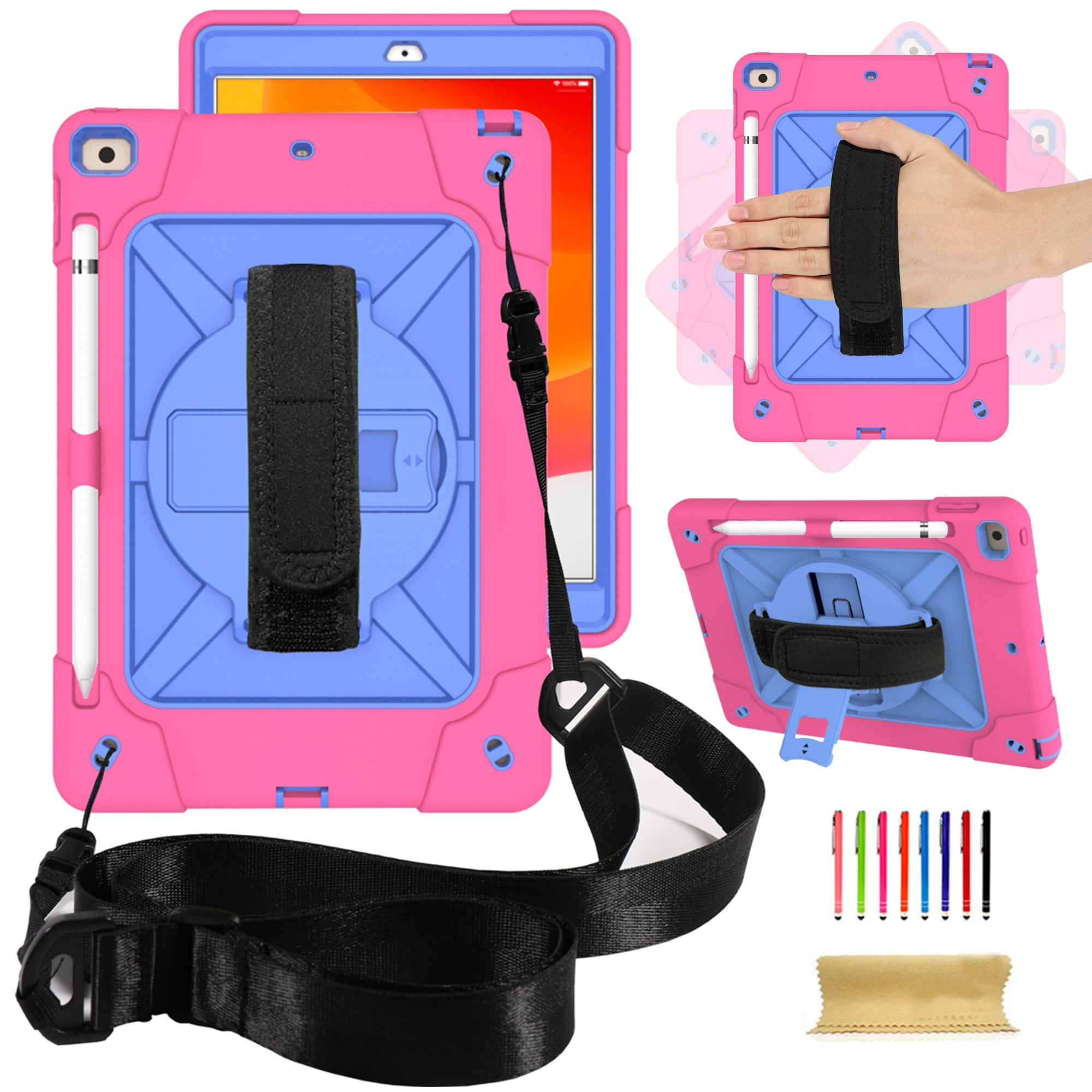 Dteck iPad 9th/ 8th/ 7th Generation Case with Pencil Holder Kickstand ...