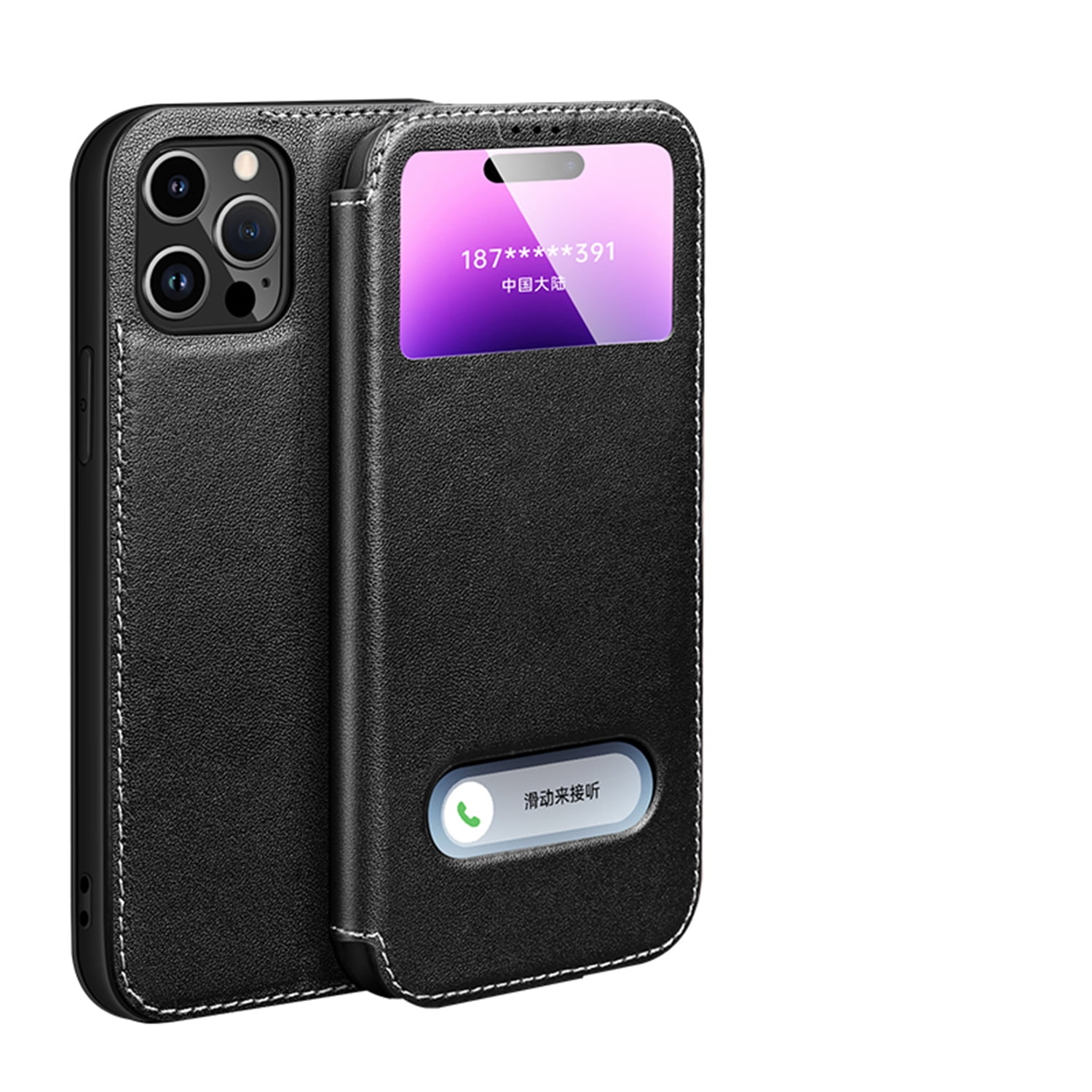 Dteck for iPhone 12/12 Pro 6.1" 2020 Flip Case, Premium PU Leather Anti ...
