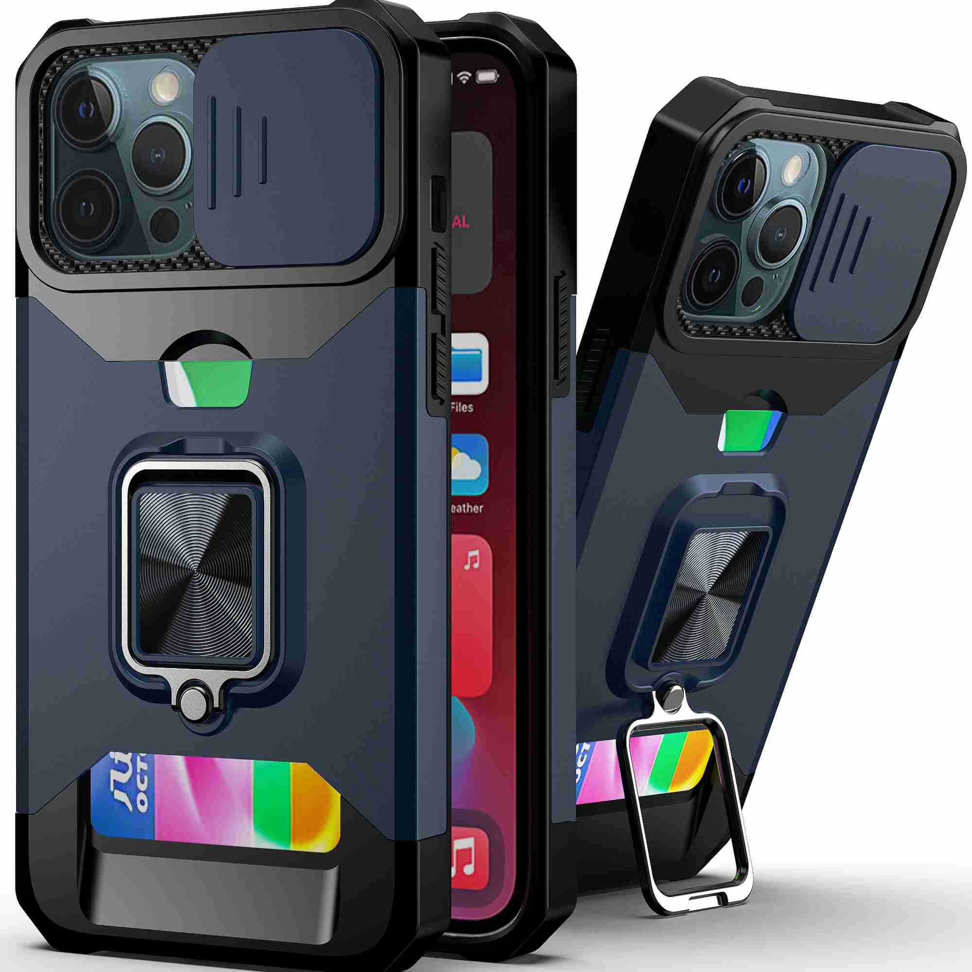 Dteck for iPhone 12 Pro / 12 6.1" Case with Camera Cover & Kickstand ...