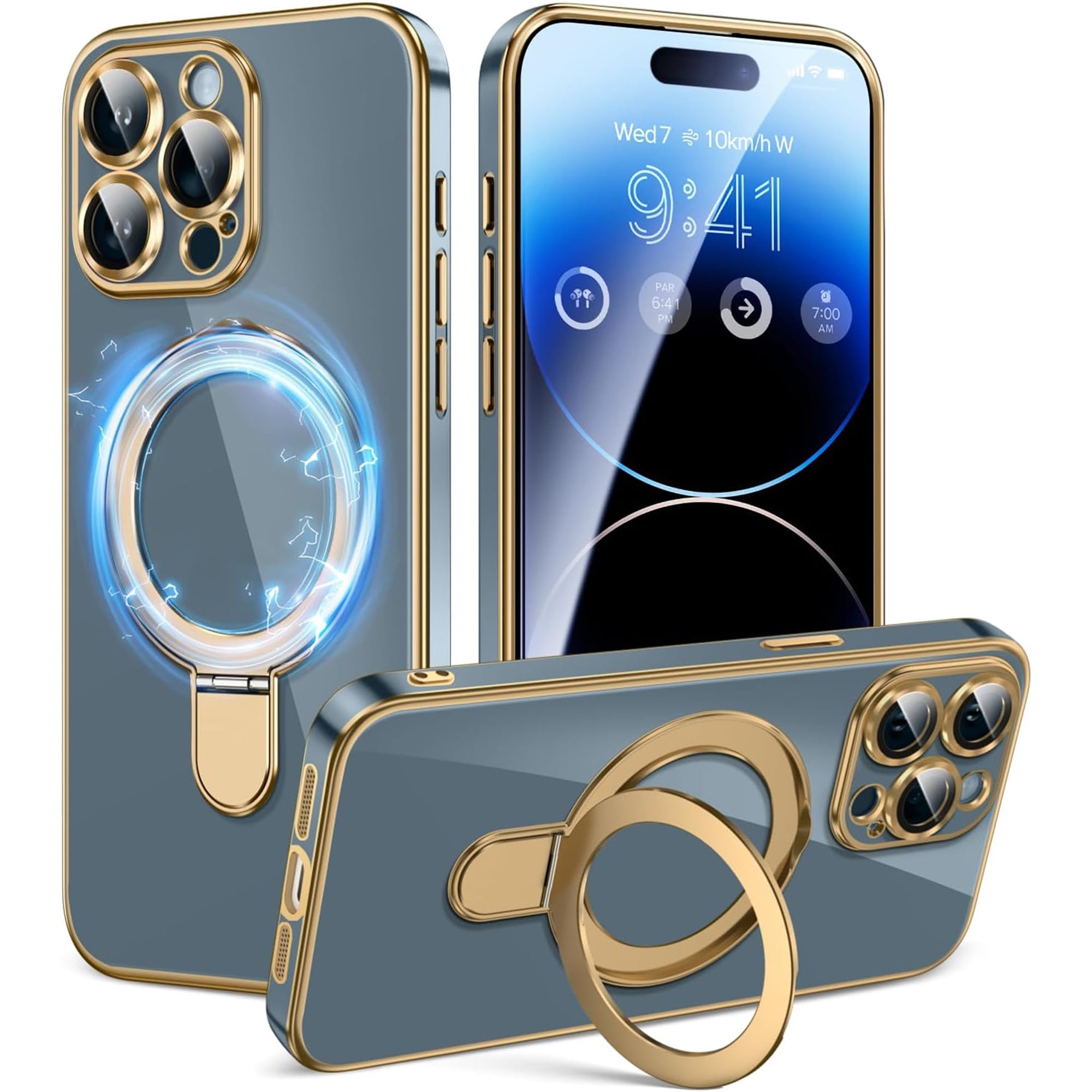 Dteck for iPhone 12 Pro Max Case with Magnetic Ring Stand, Compatible ...
