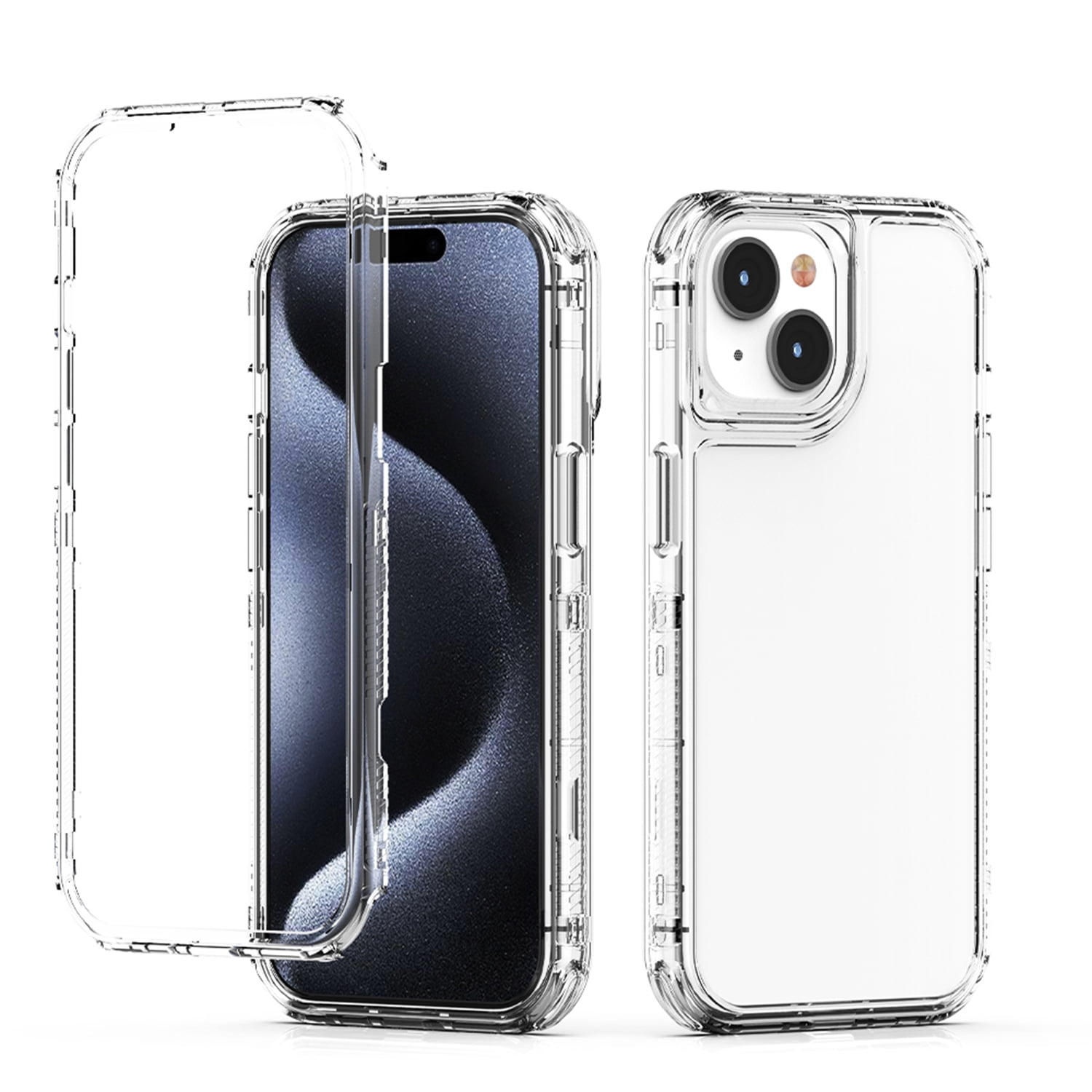 Dteck for iPhone 15 Case Clear, Non-Yellowing Shockproof Phone Bumper ...