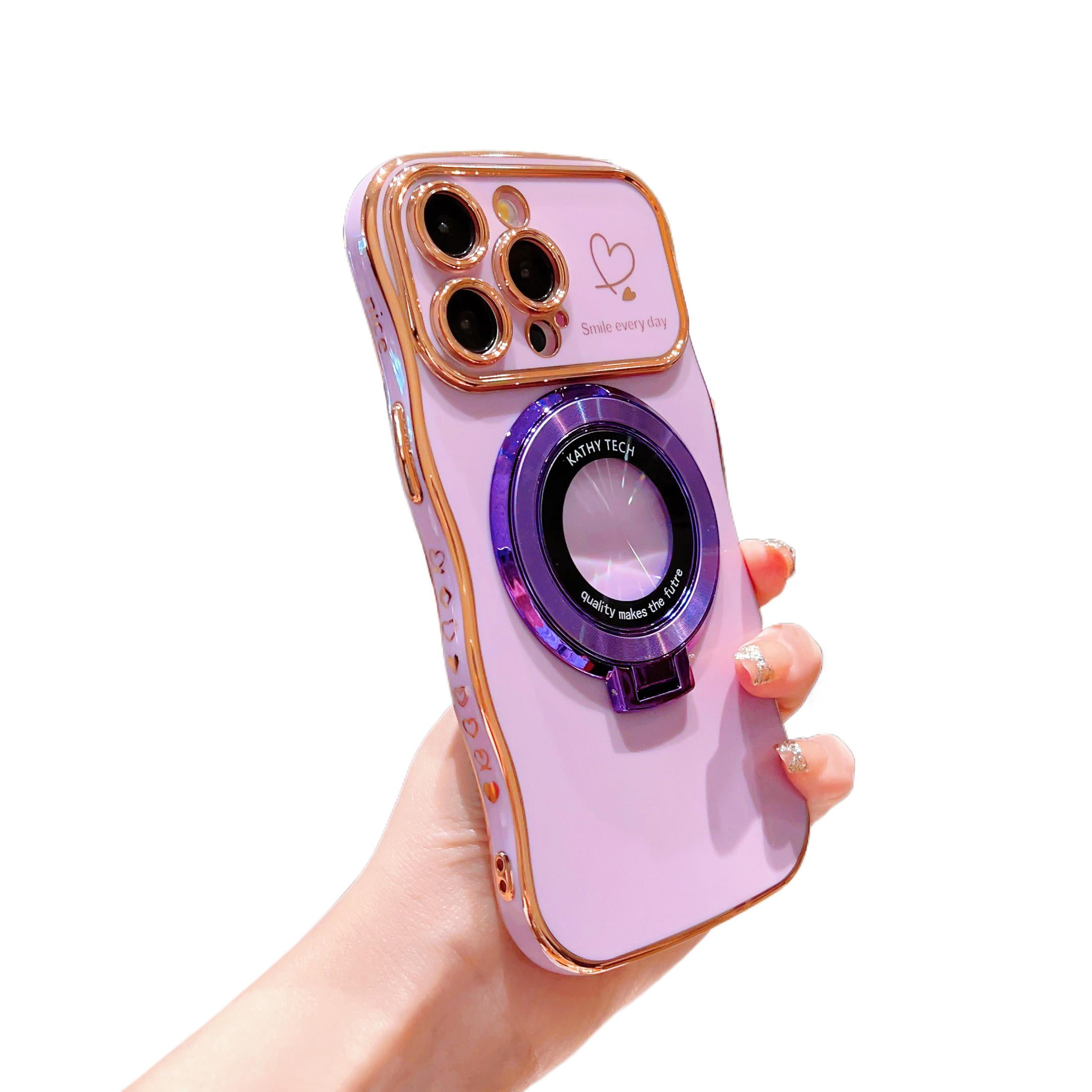 Dteck for iPhone 15 Pro Max Case for Women Girls, Cute Wave Frame Curly ...