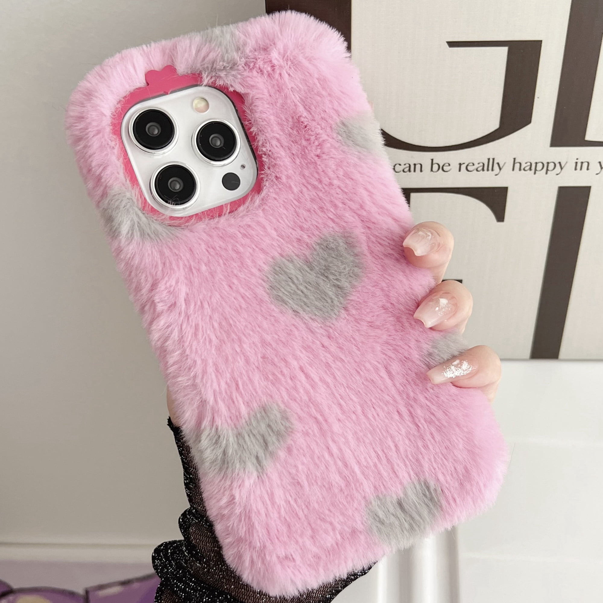 Dteck for iPhone 15 Pro Max Fur Case for Girls, Luxury Cute Warm ...