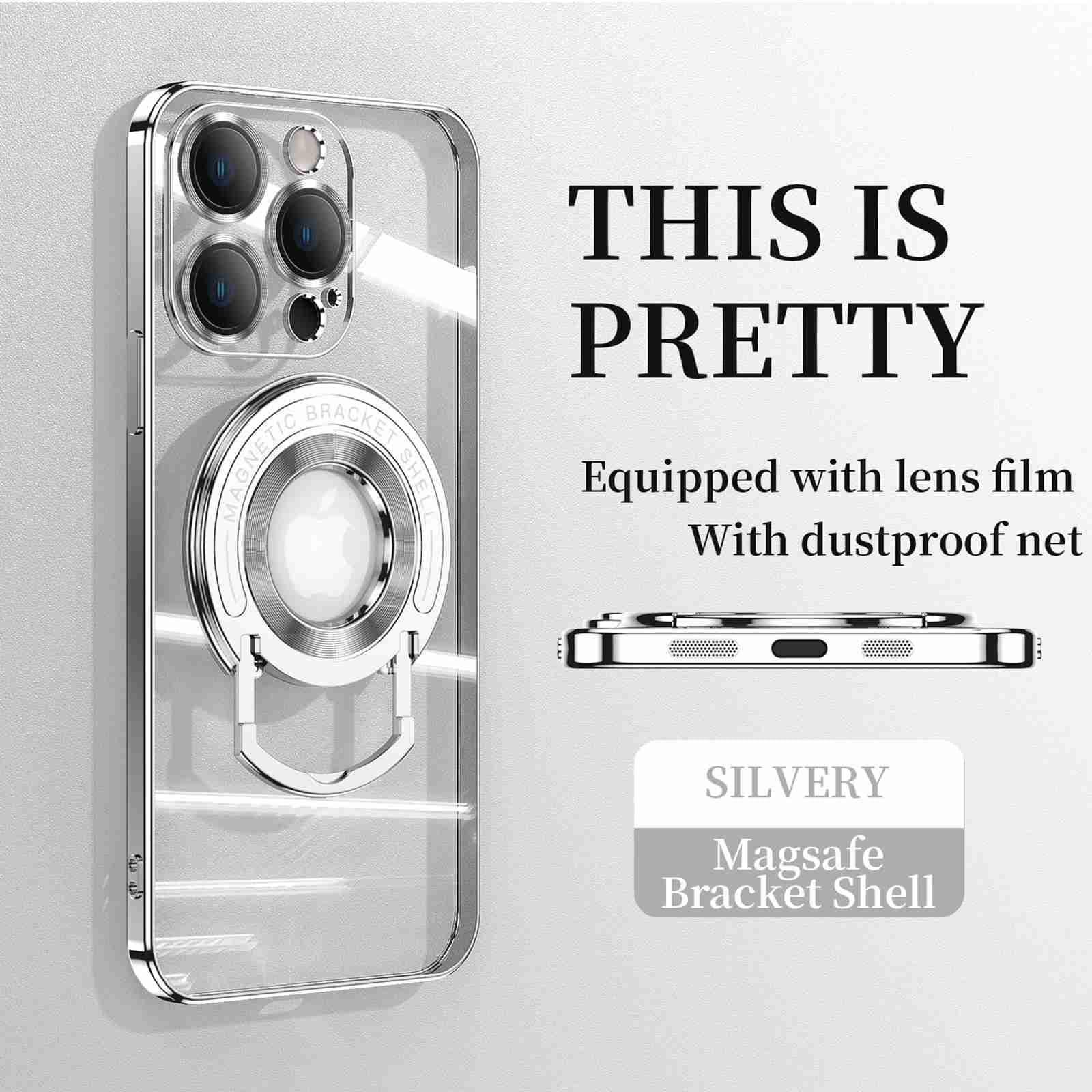 Dteck for iPhone 15 Pro Max Magnetic Clear Case,Compatible with MagSafe Ring Bracket Invisible ...