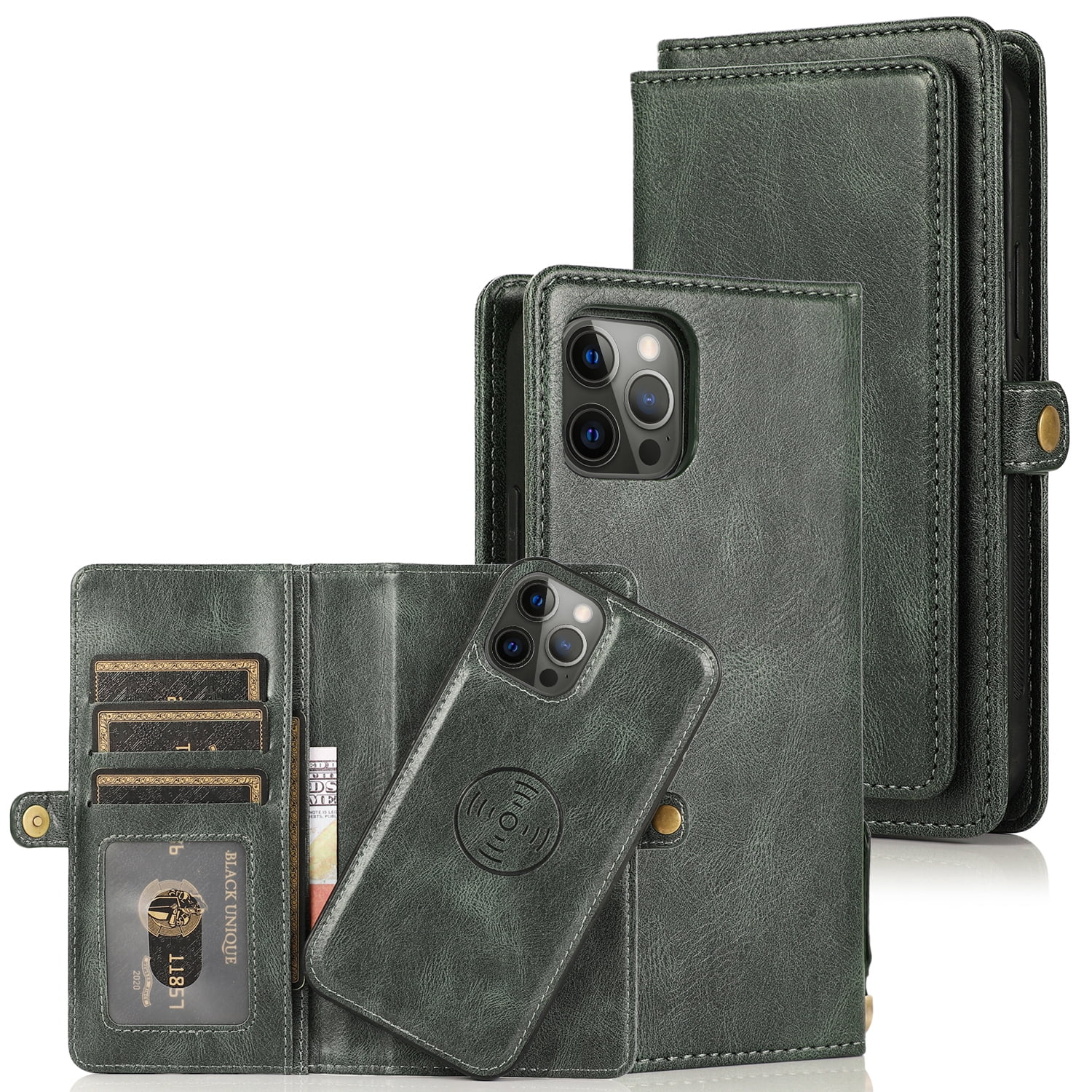 Dteck for iPhone 15 Pro Wallet Case Magsafe Compatible, with Card ...