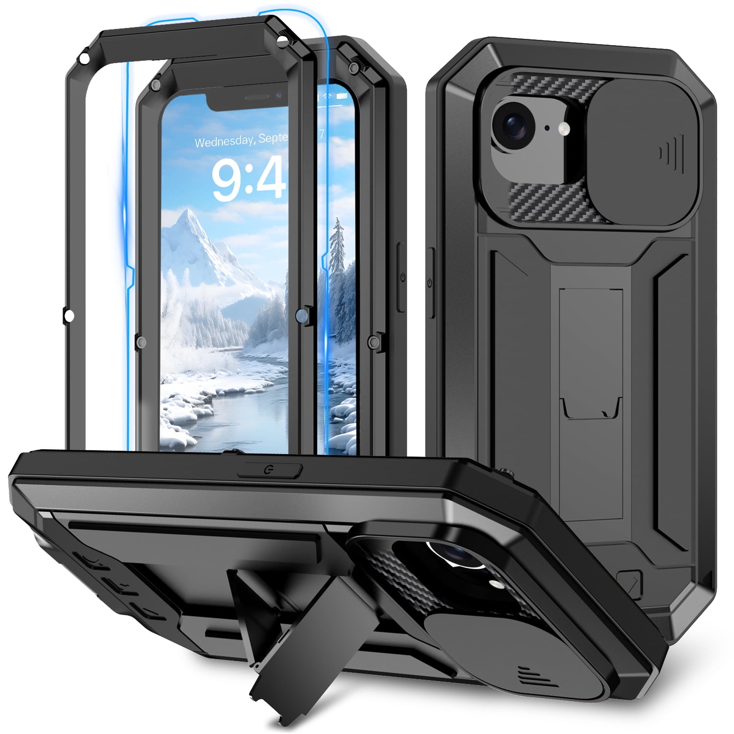 Dteck for iPhone 16E Case with Camera Cover Sliding, Heavy Duty ...
