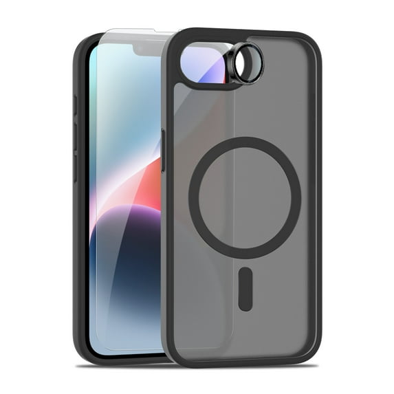 Dteck for iPhone 16e Case, Magnetic Translucent with Screen Protector ...
