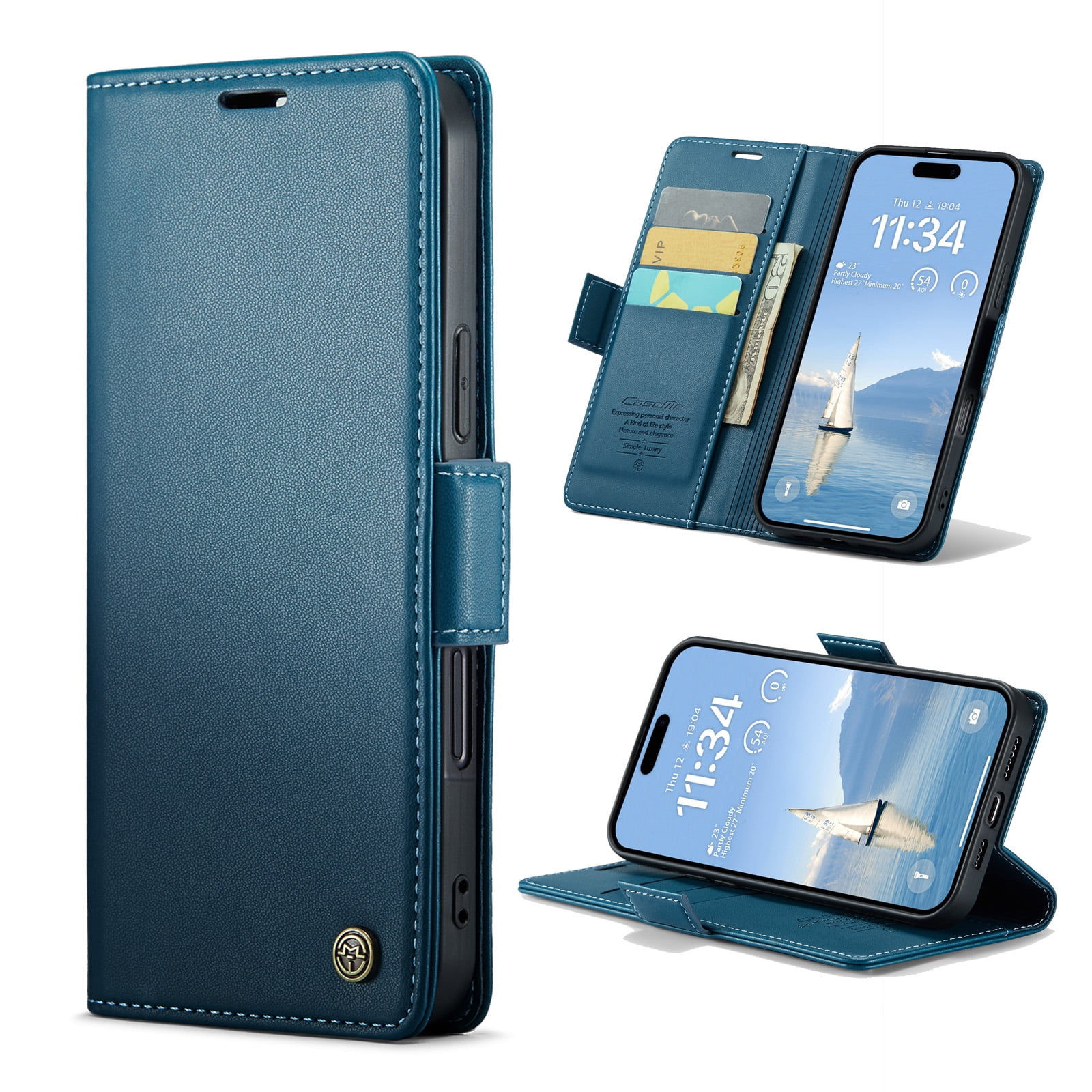 Dteck for iPhone 16e Wallet Case with RFID Blocking Credit Card Holder ...