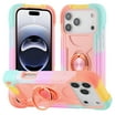 Dteck for iPhone Air Case with Double Ring Stand, Heavy Duty Silicone ...