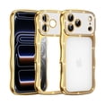Dteck For iPhone 17 Pro Plating Cute Wave Frame Case with Luxury Bling ...