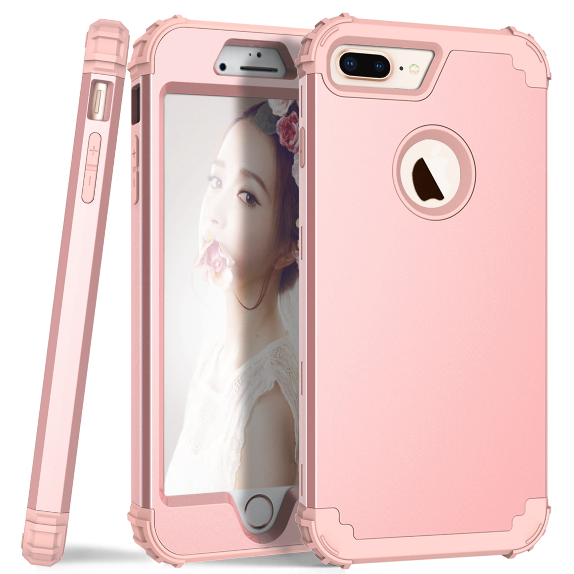 Dteck iPhone 8 Plus Case, Heavy Duty Dual Layer Rugged Shockproof, Hard ...