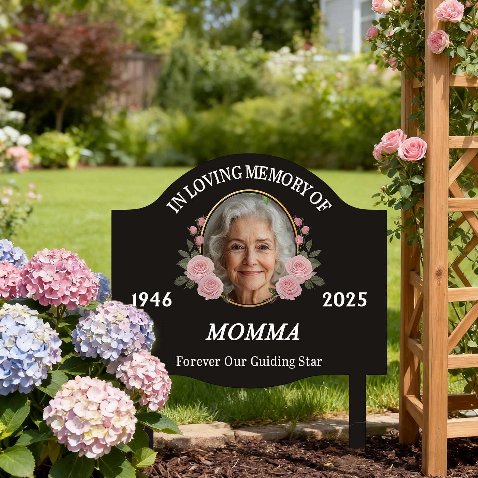 Dthcnegua Memorial Garden Sign - Weather-Resistant Metal Tombstone ...